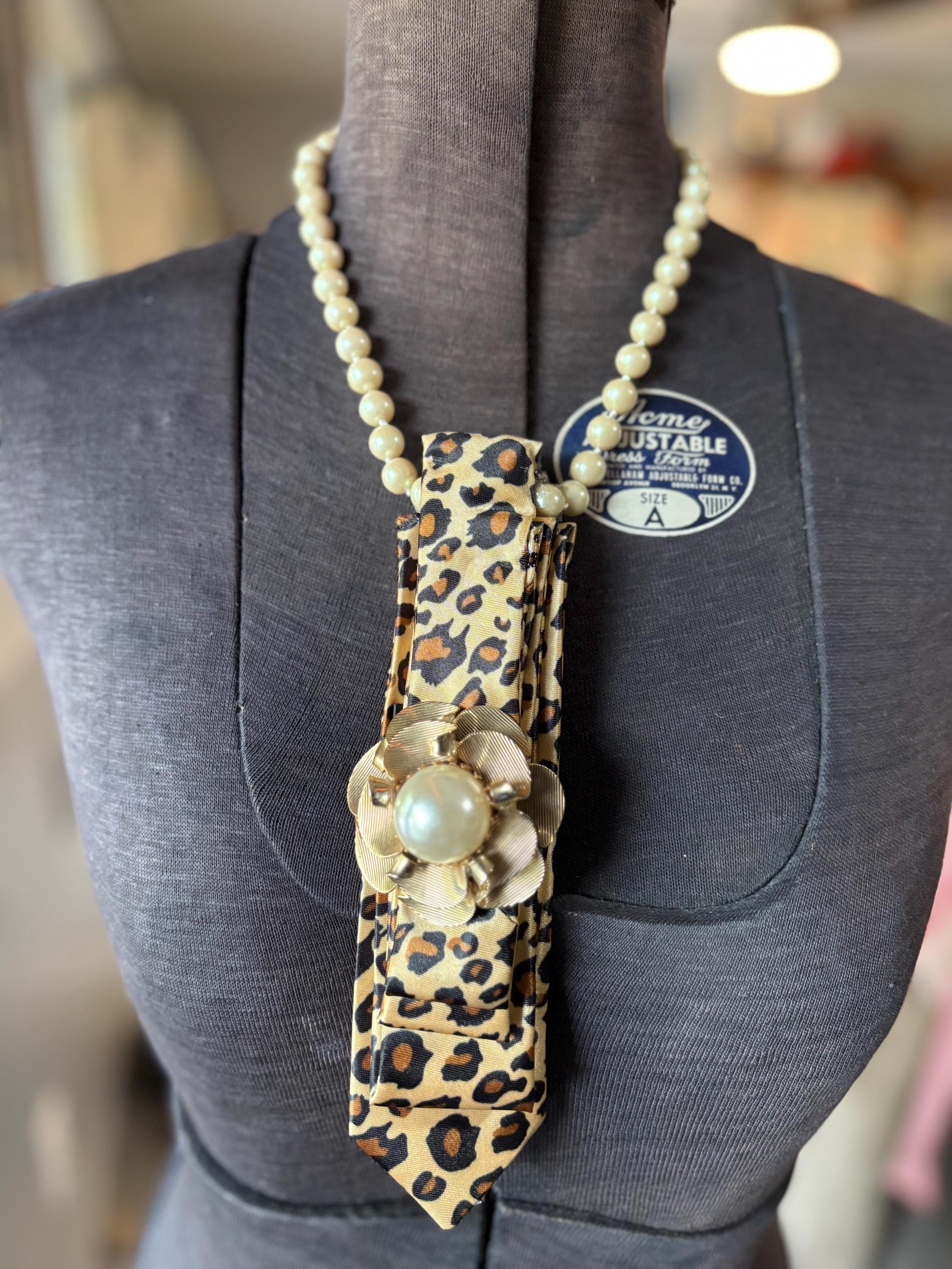 Vintage Necktie/ Brooch Necklaces - Etsy