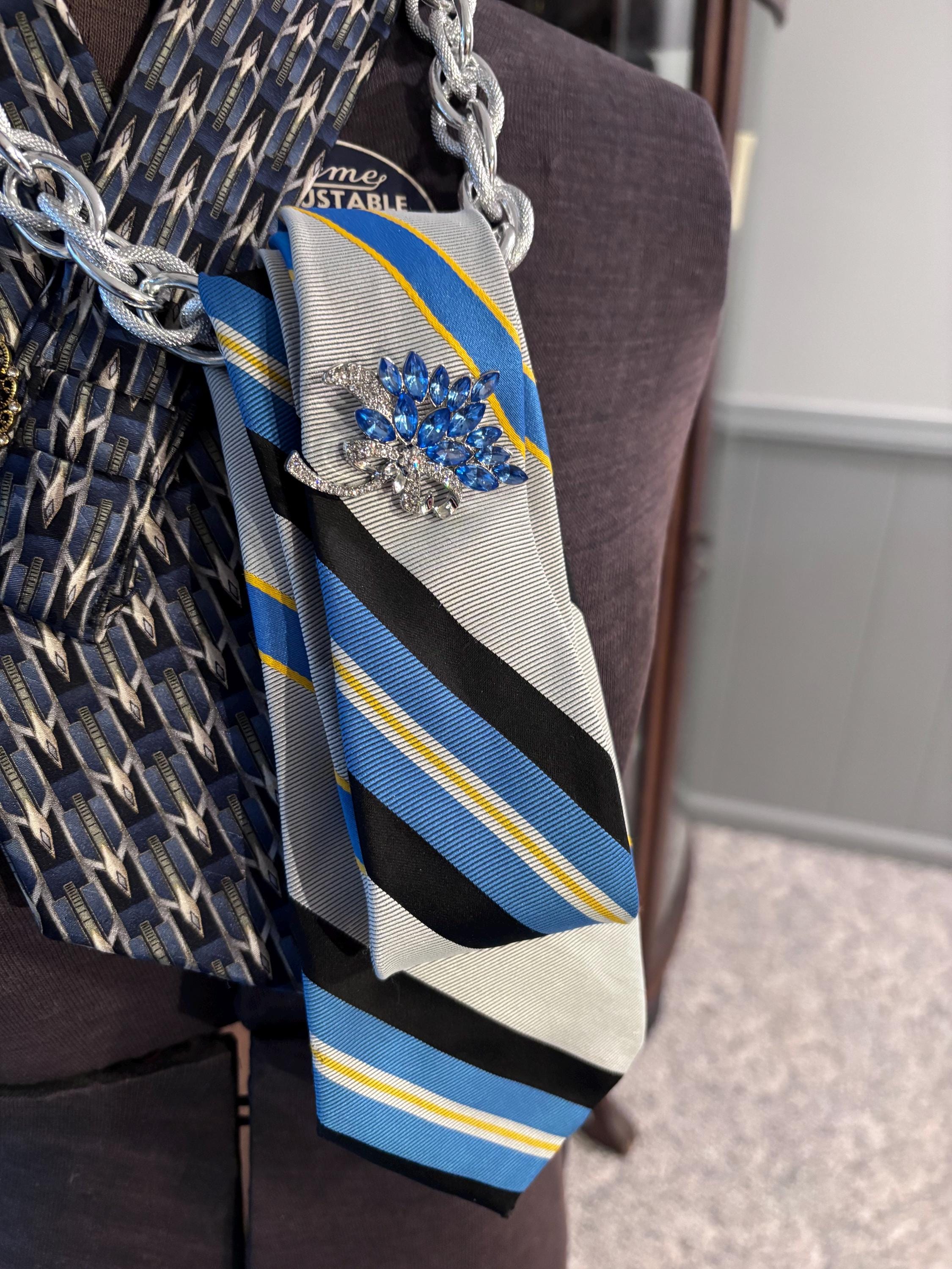 Vintage Necktie/ Brooch Necklaces - Etsy