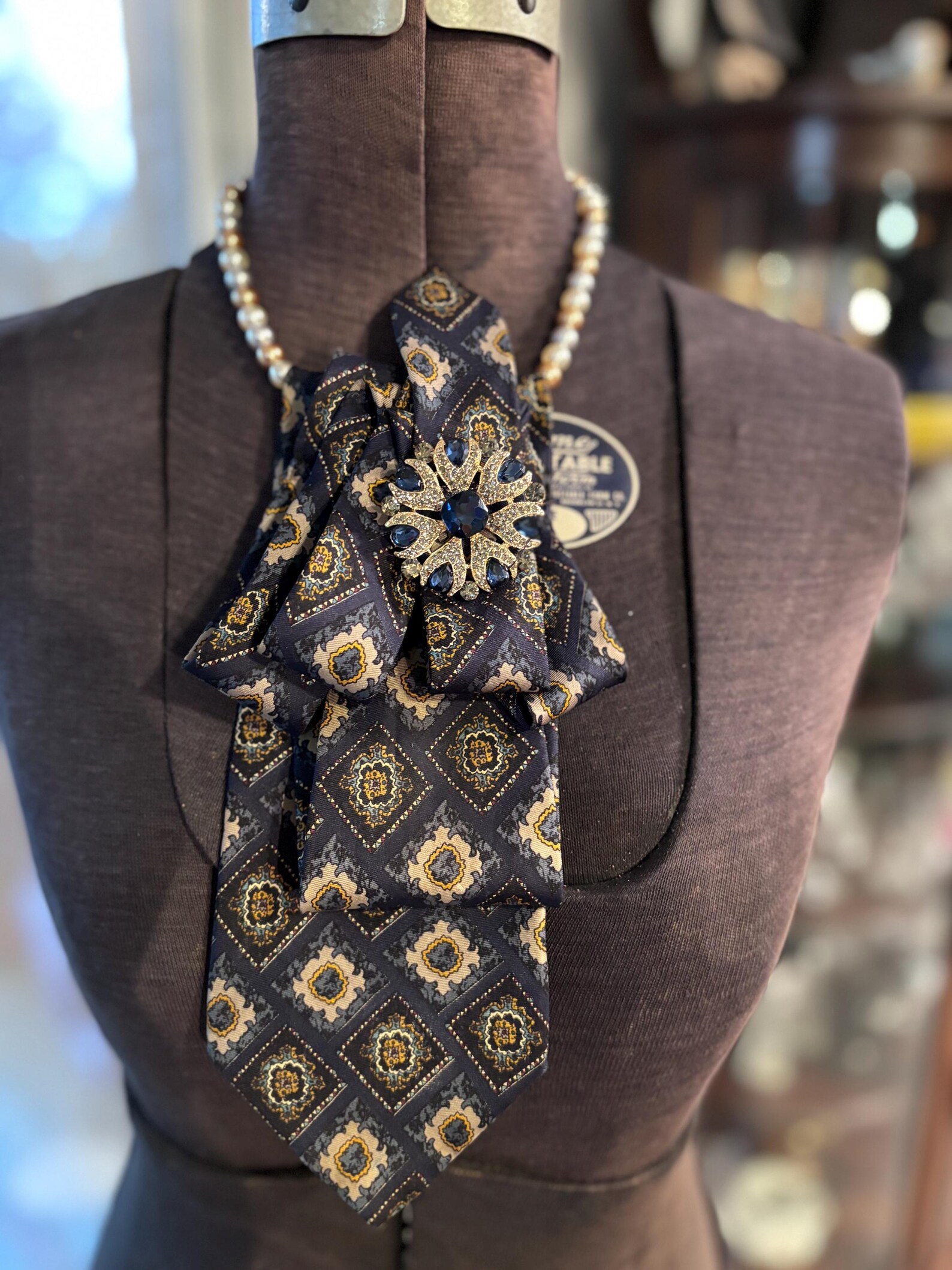 Vintage Necktie/ Brooch Necklaces - Etsy