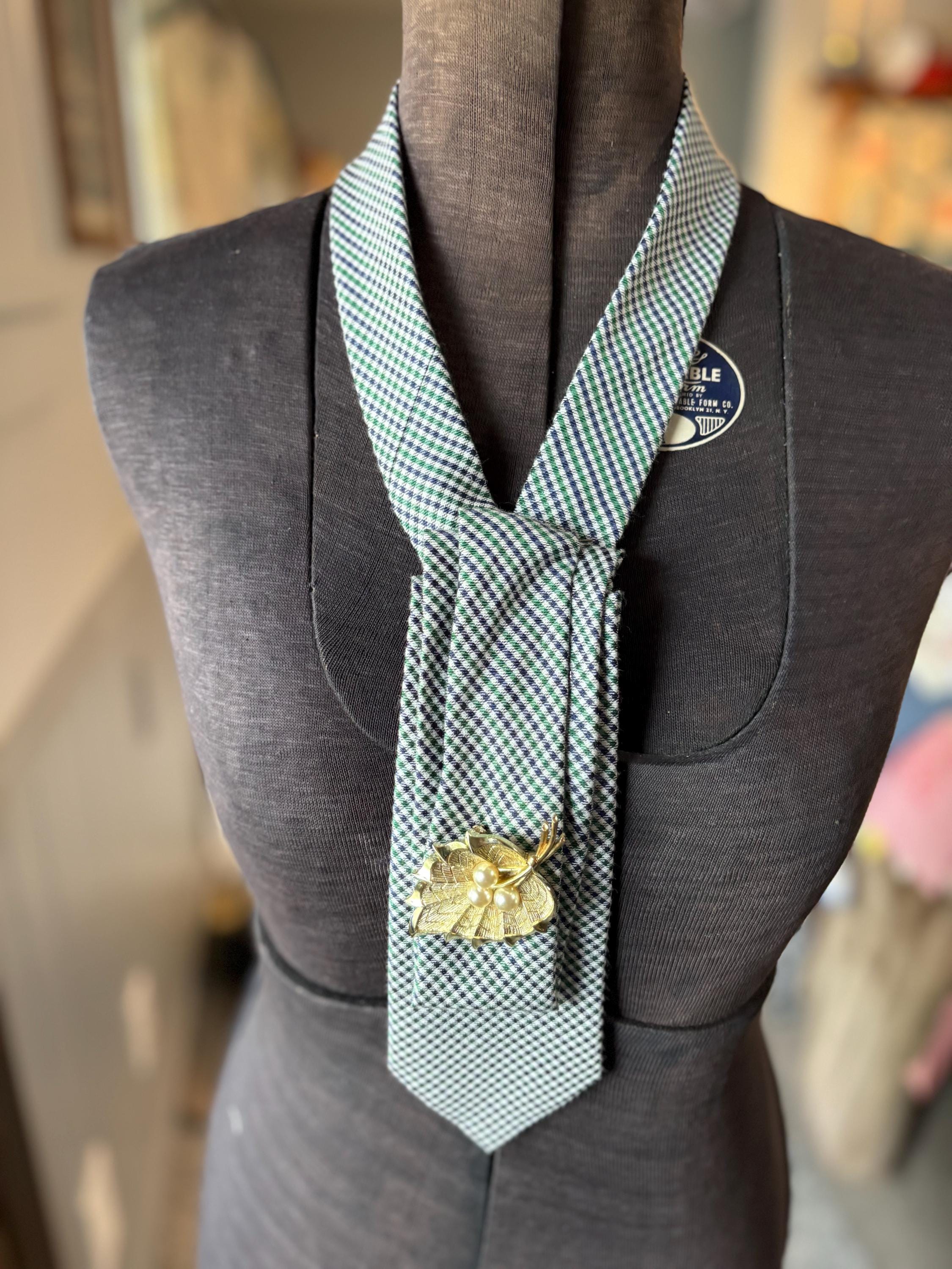 Vintage Necktie/ Brooch Necklaces - Etsy