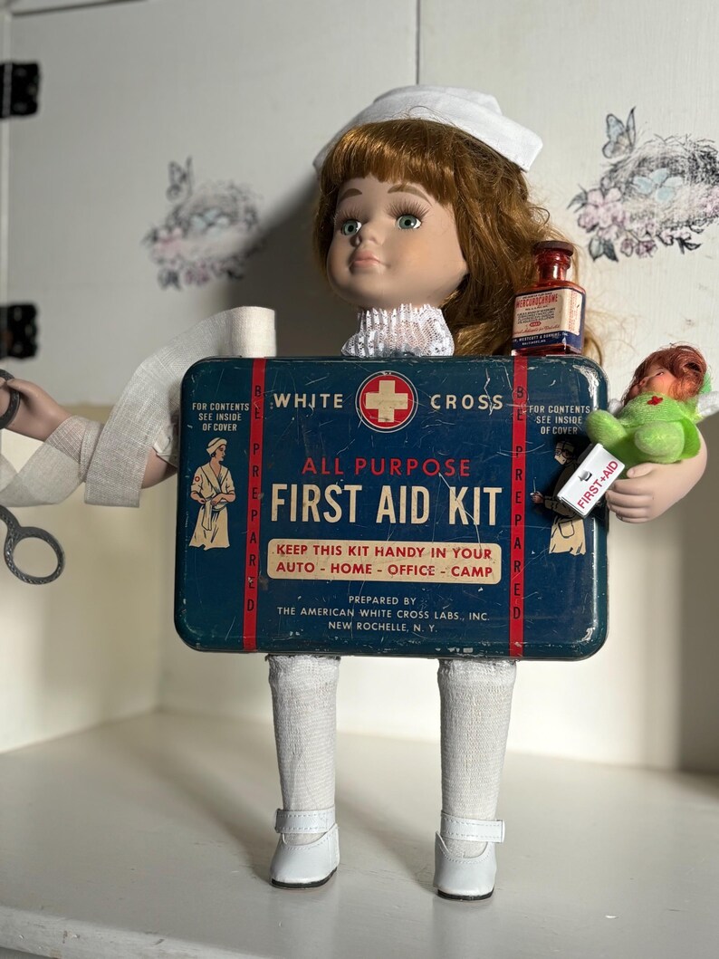 Vintage Nurse Assemblage Art: First Aid Doll Sculpture - Etsy UK