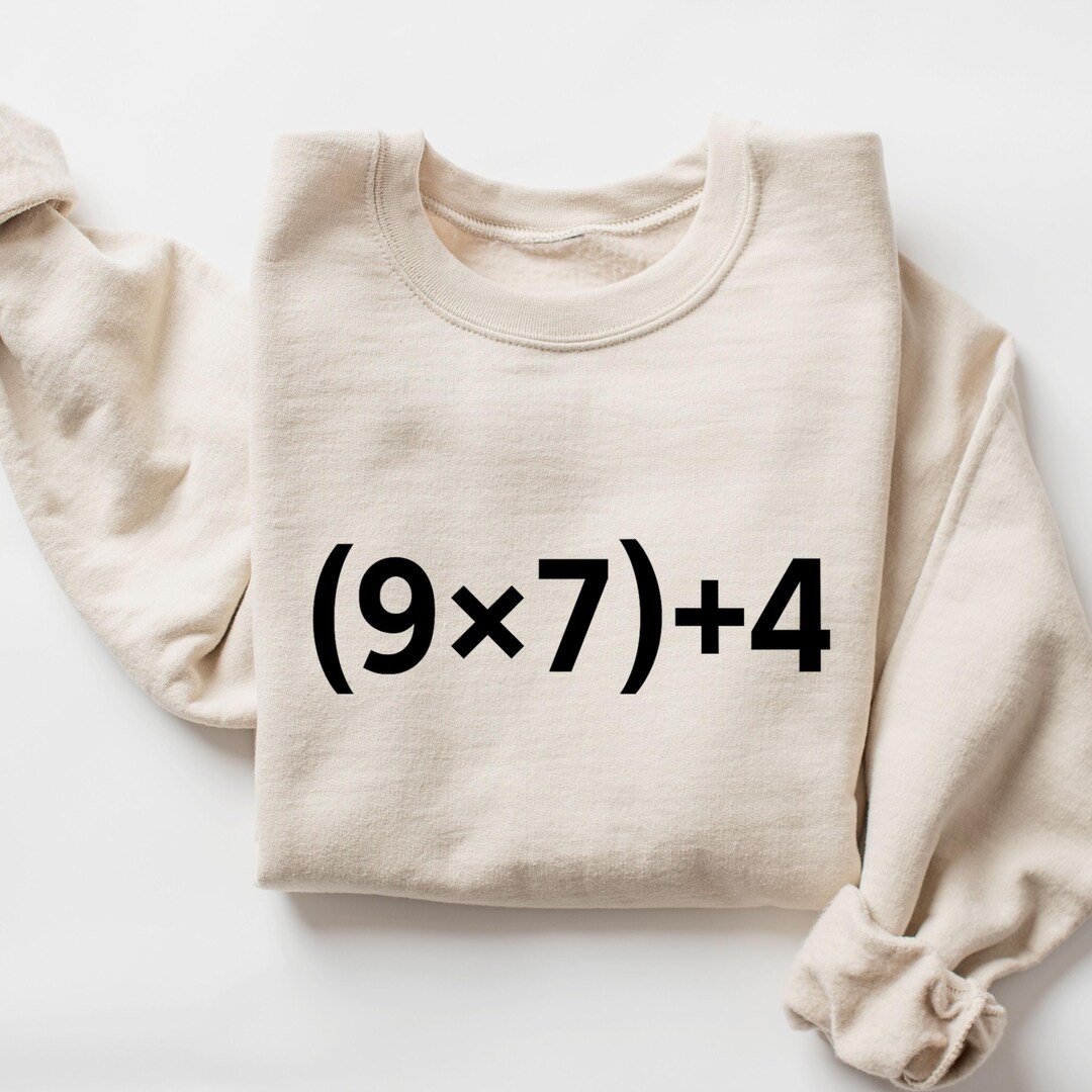 Funny Math Teacher Sweat, Do the Math (9x7)+4, Retro Teacher Humor Tee ...