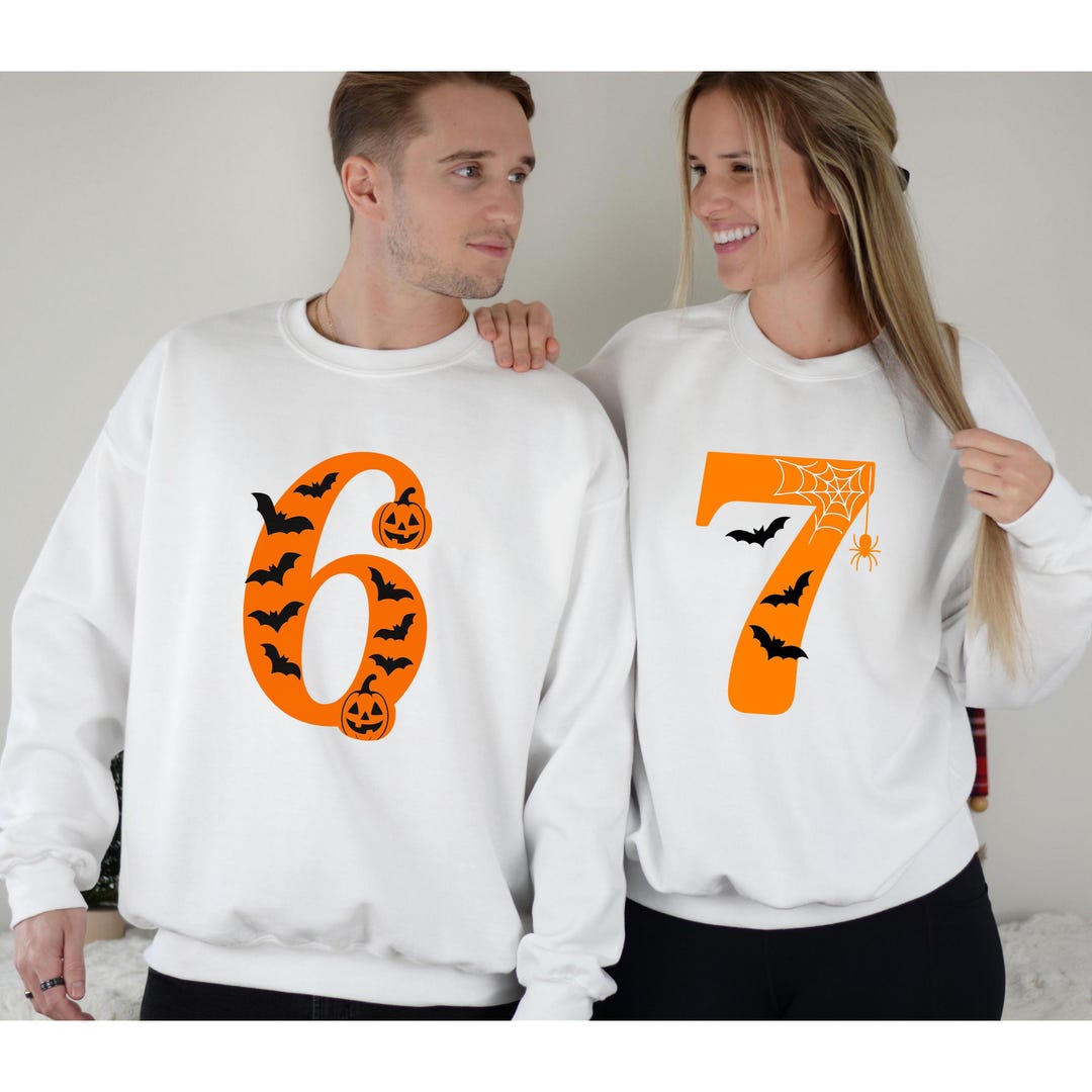 6 7 Shirts,couples Halloween, Funny Matching Sweat, Trendy Tiktok ...