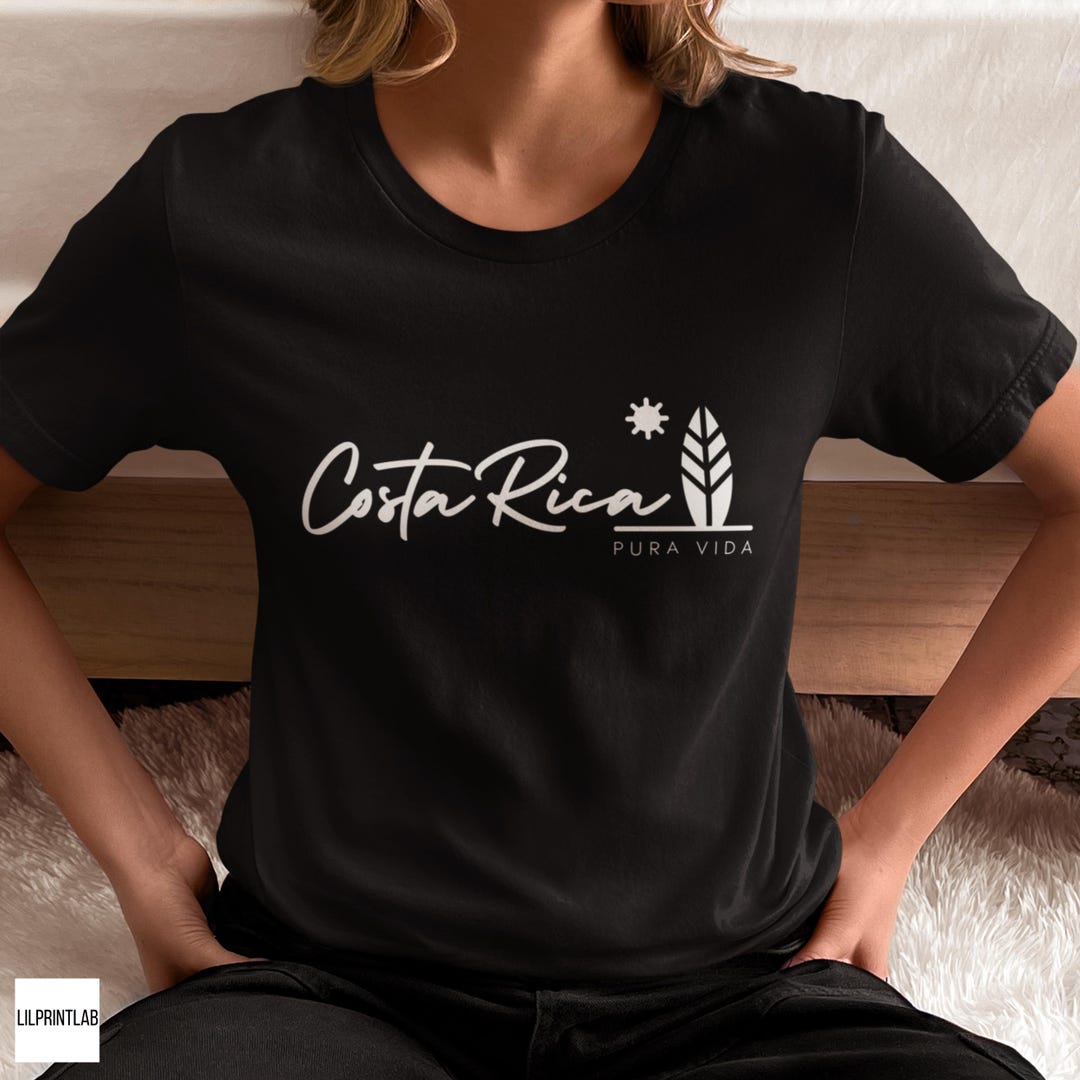 Costa Rica Pura Vida T-shirt: Minimalist Surfboard Sun Tee - Etsy