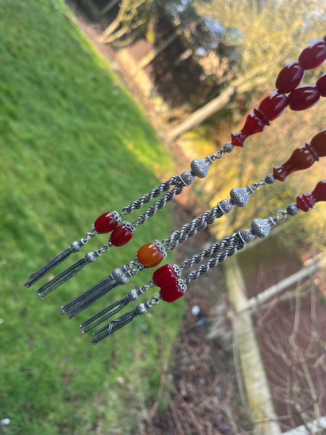 Old Bakelite Prayer Beads: Orange Amber Tasbih, Tesbih (11x13mm) - Etsy