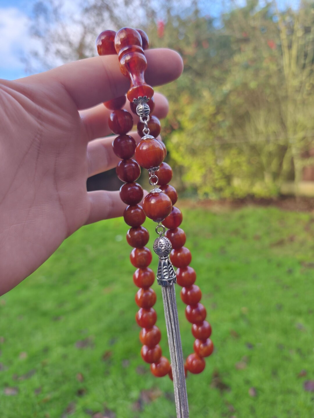Deluxe Yellow Orange Colour 15mm Bakelite Hand Made Beads,tesbih,tasbih ...