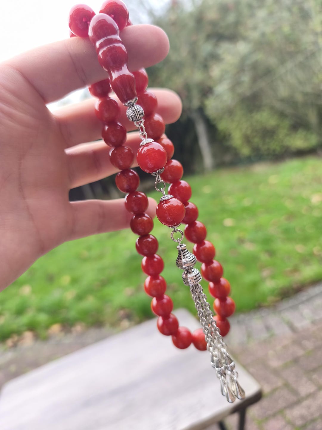 Marble Orange Bakelite Hand Made Beads,tesbih,tasbih, Misbaha, Tasbeeh ...