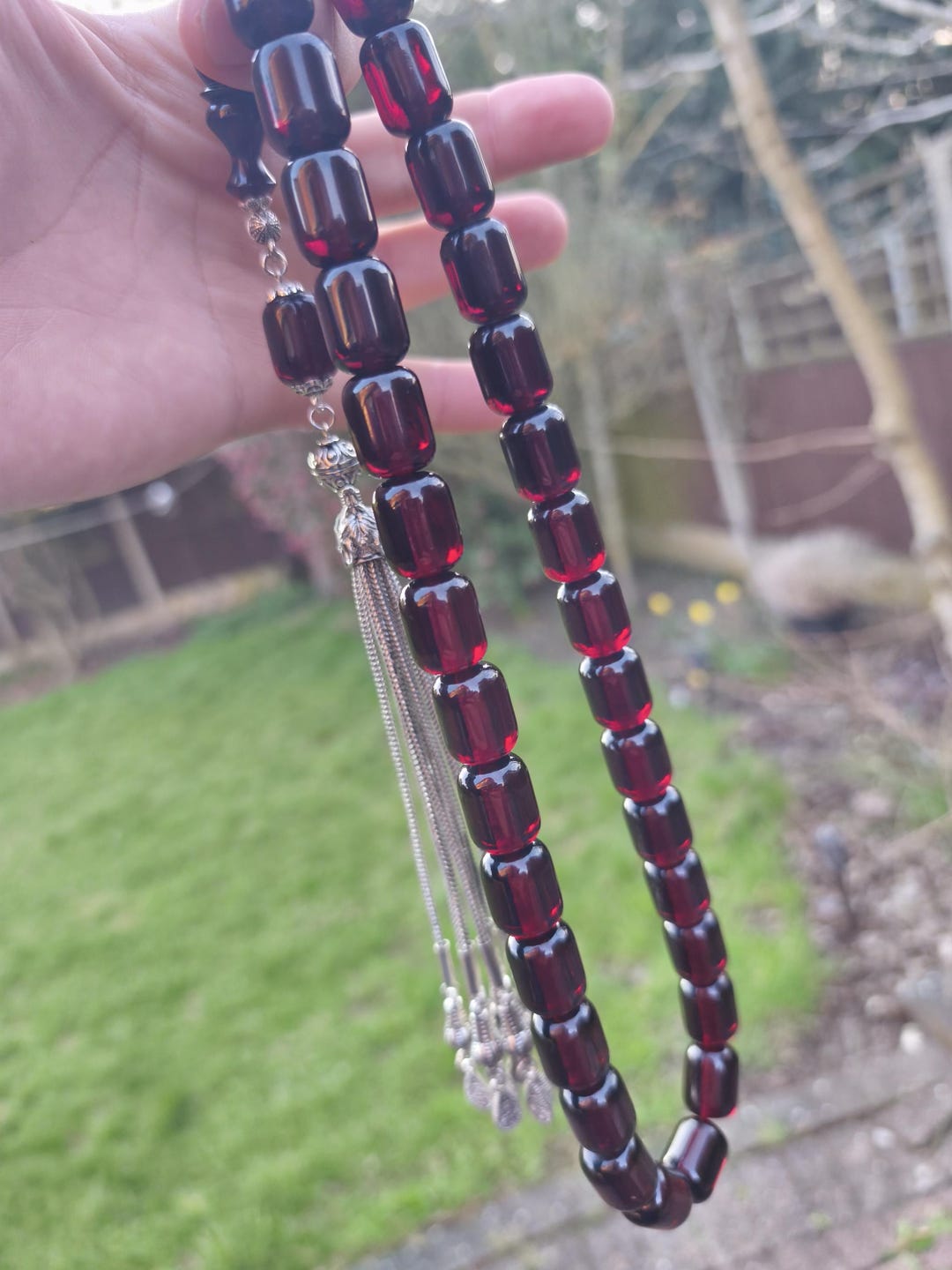 Old Super Lux Dark Red Bakelite German Formula Cherry Amber Tesbih ...