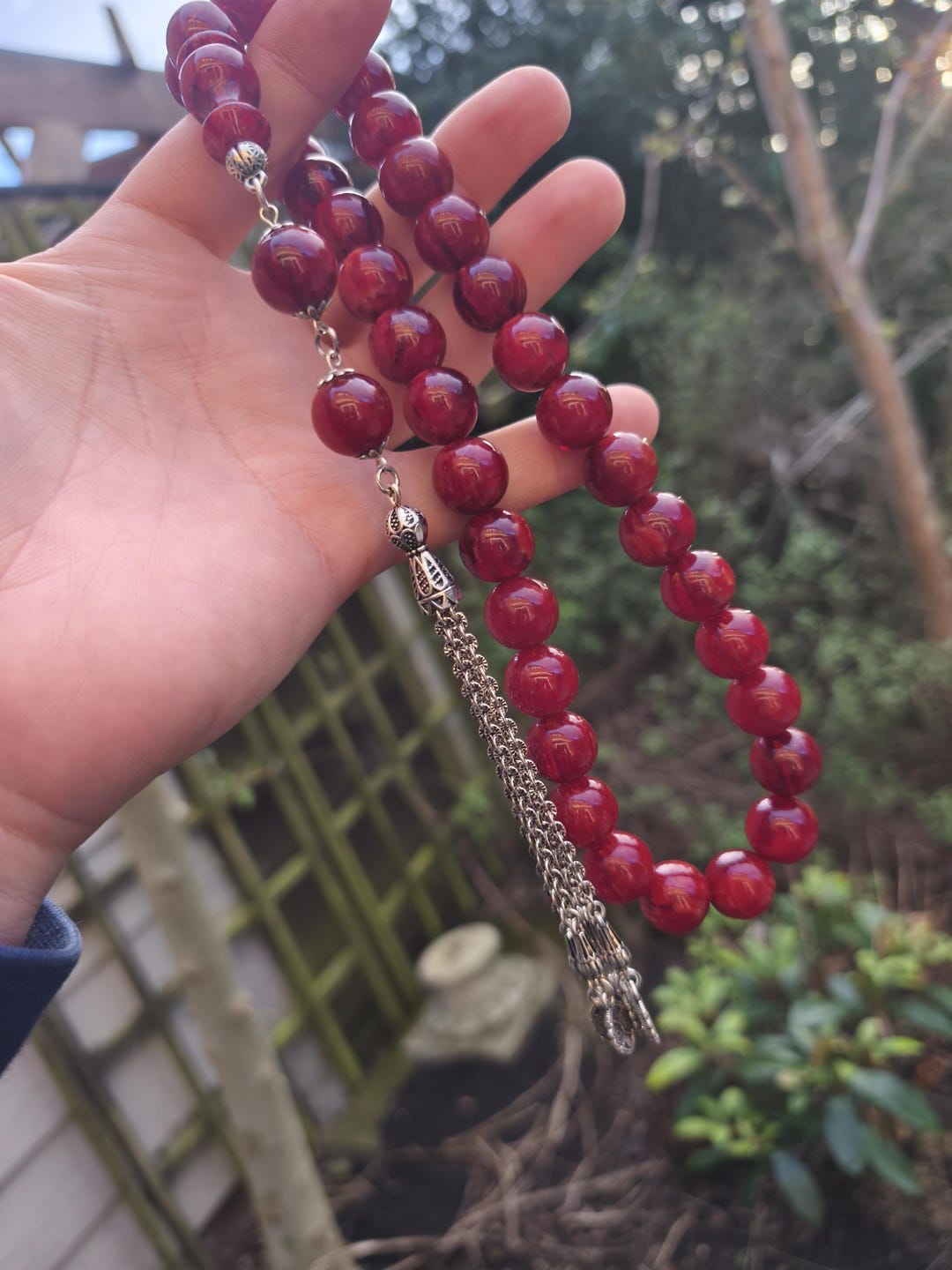 Red Bakelite German Formula Cherry Amber Tesbih, Tasbih, Misbaha ...