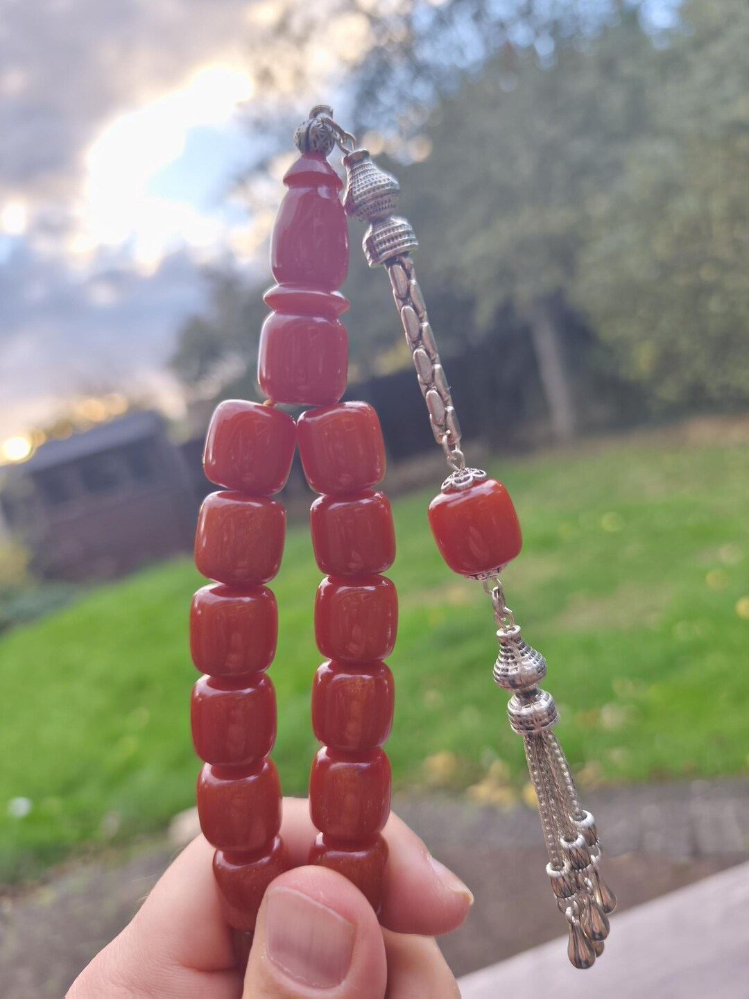 Old Cherry Red Bakelite German Formula Cherry Amber Tesbih, Tasbih ...