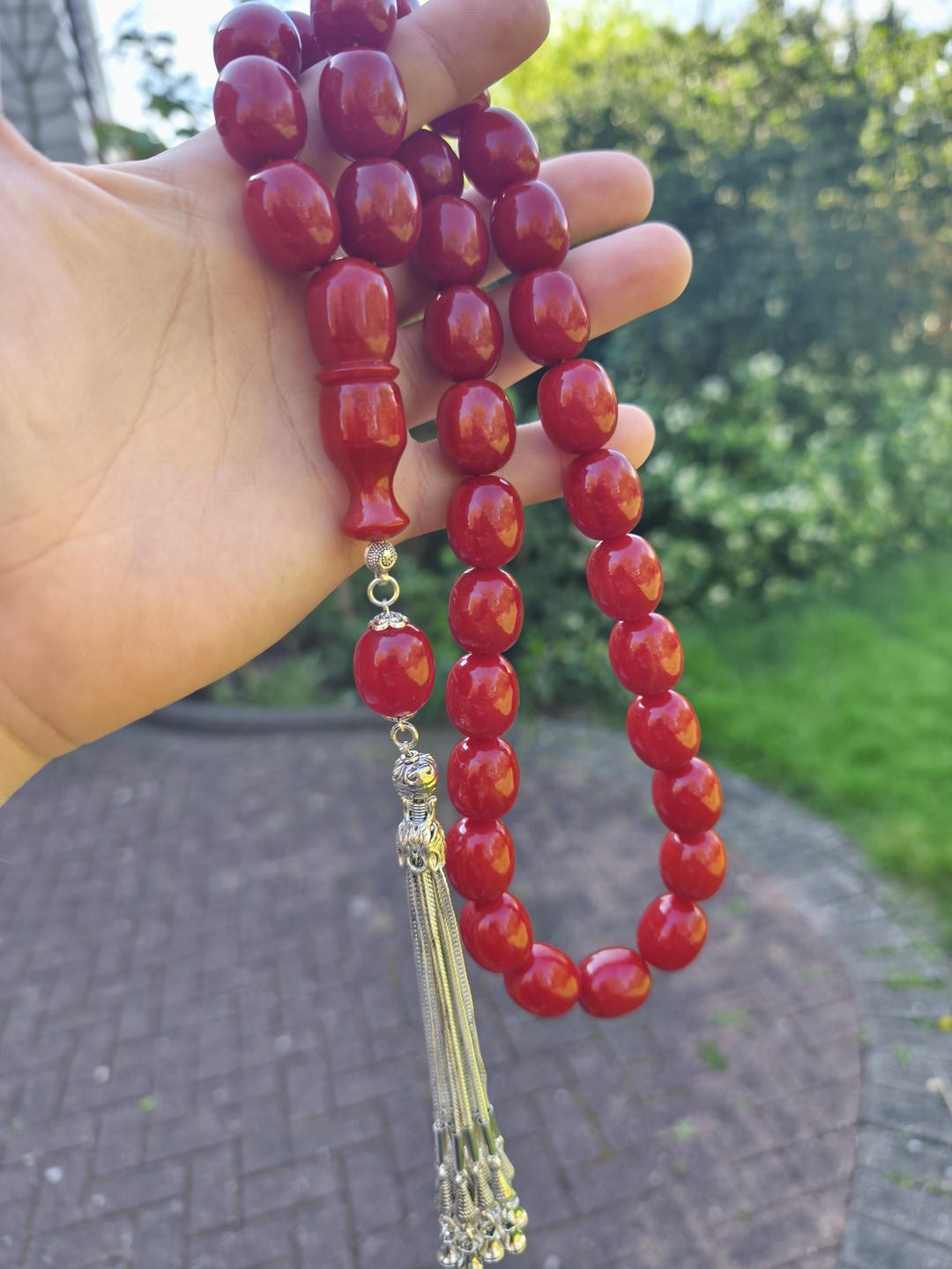 Big Old Bakelite German Formula Red Amber Tesbih, Tasbih, Misbaha ...