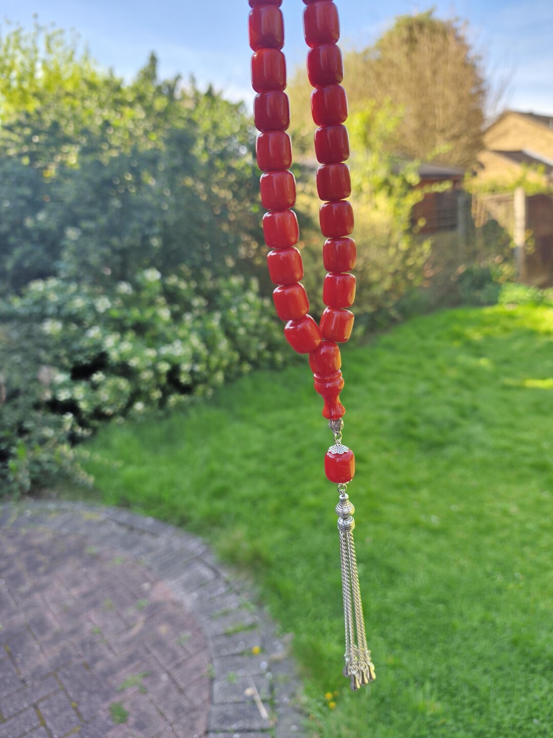 Big Old Bakelite German Formula Red Amber Tesbih, Tasbih, Misbaha ...