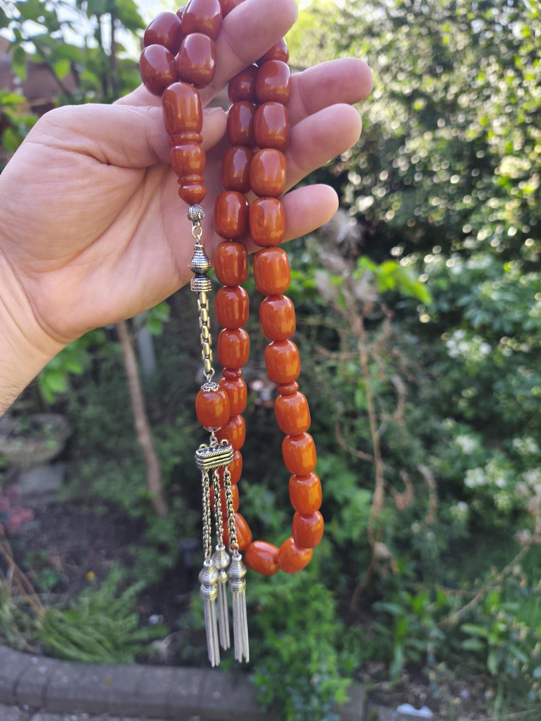 Big Old Bakelite German Formula Cherry Amber Tesbih, Tasbih, Misbaha ...