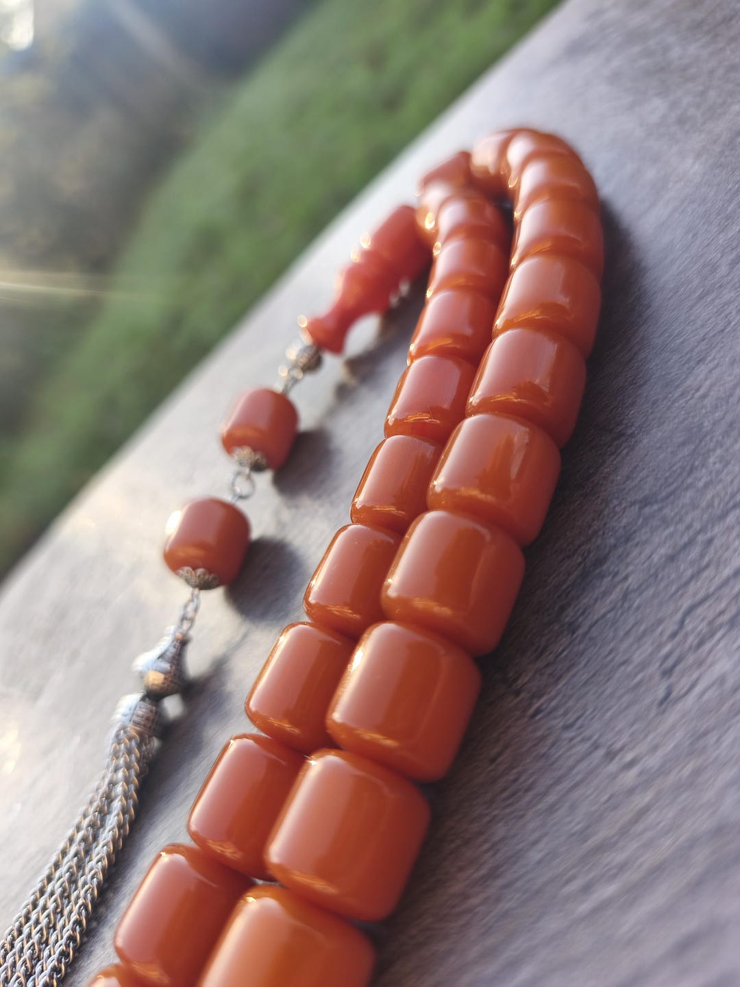 Big Old Orange Bakelite German Formula Cherry Amber Beads, Tesbih ...