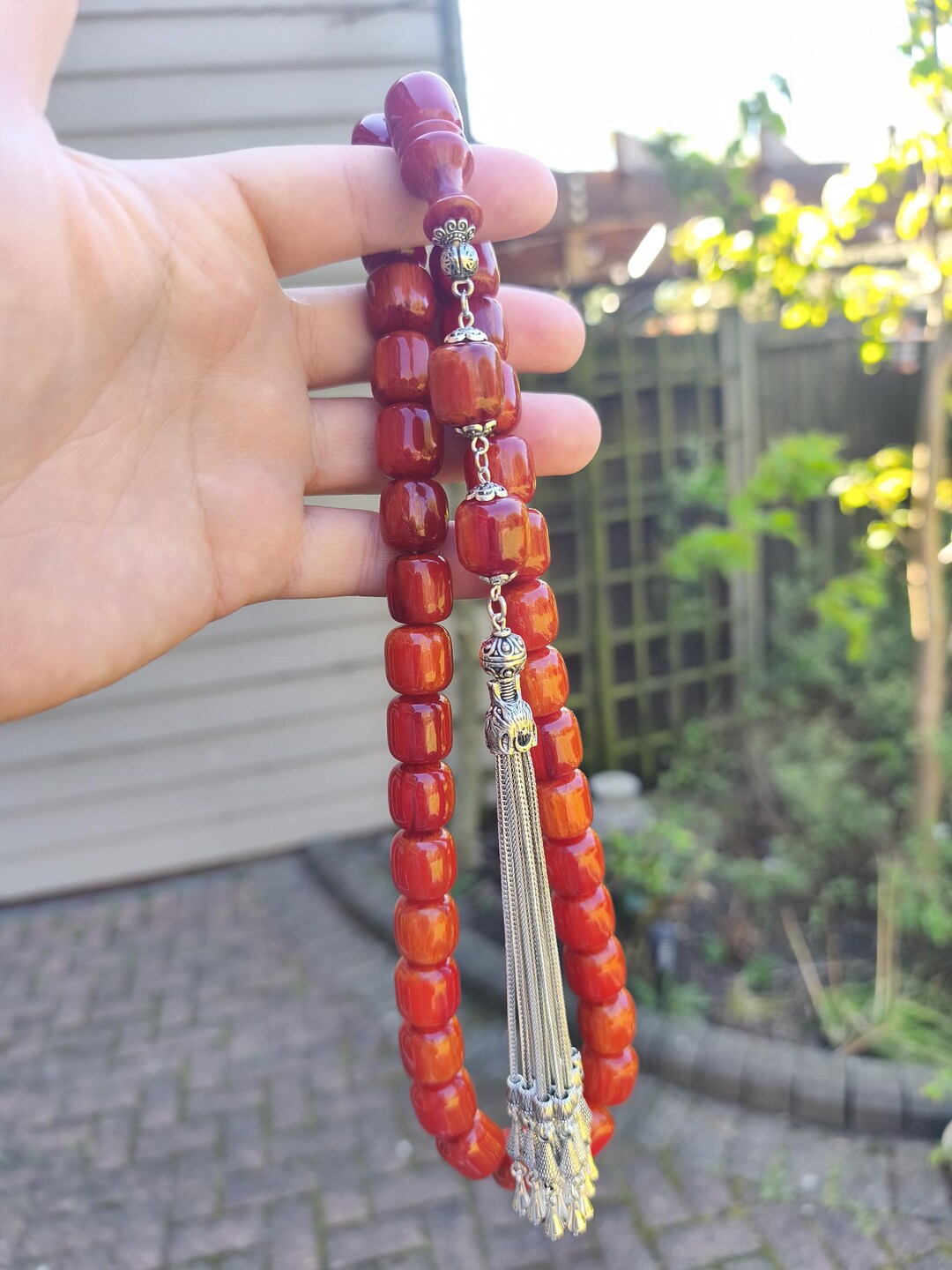 Old Like Faturan Orange 15.5 Mm German Bakelite Formula Hand Made Beads ...