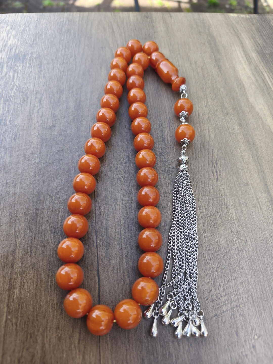 Old Bakelite German Formula Orange Amber Beads, Tesbih, Tasbih, Misbaha ...