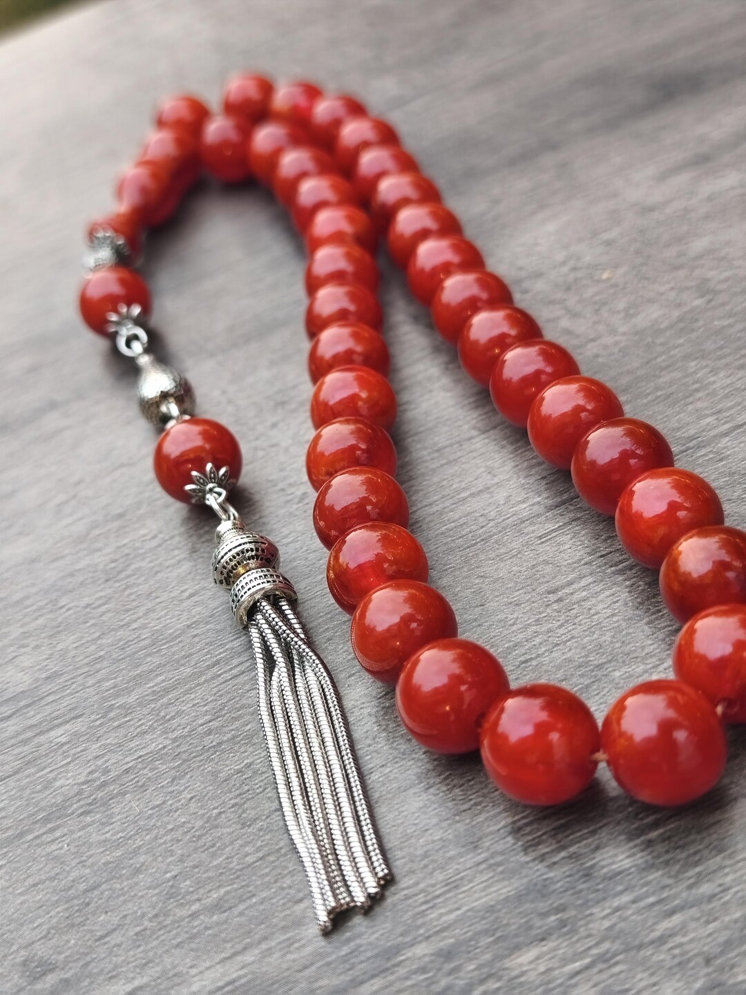 Orange Bakelite German Formula Cherry Amber Tesbih, Tasbih, Misbaha ...