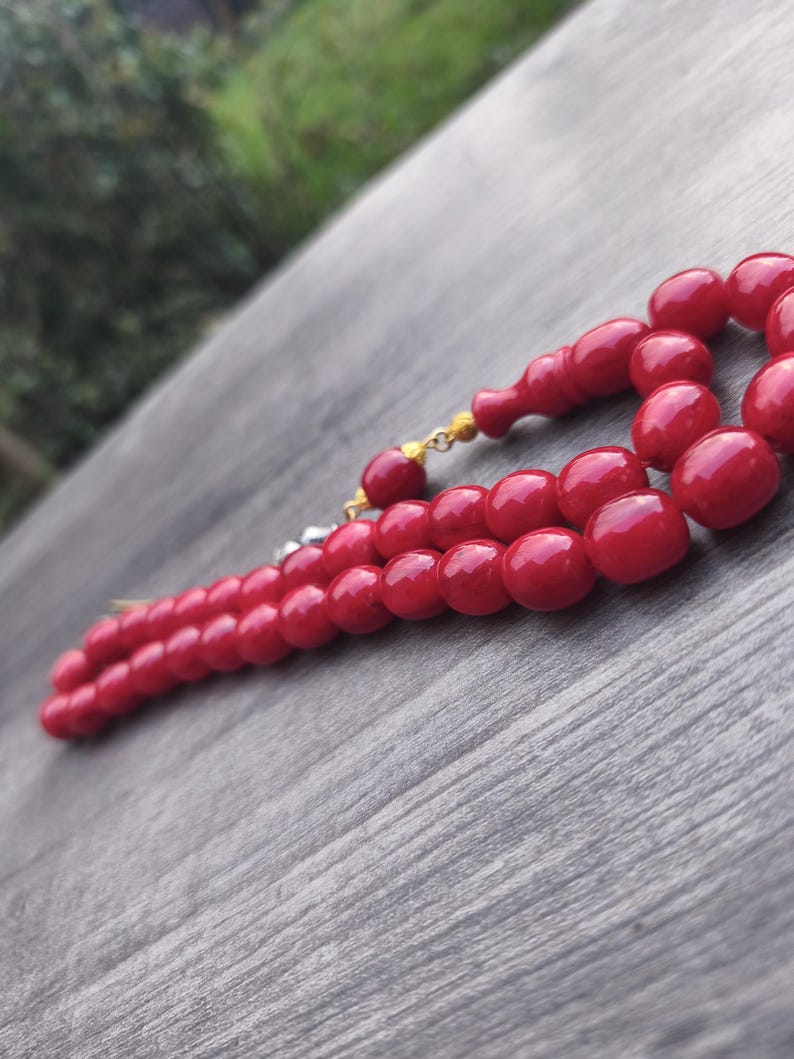 Red Bakelite German Formula Cherry Amber Tesbih, Tasbih, Misbaha ...