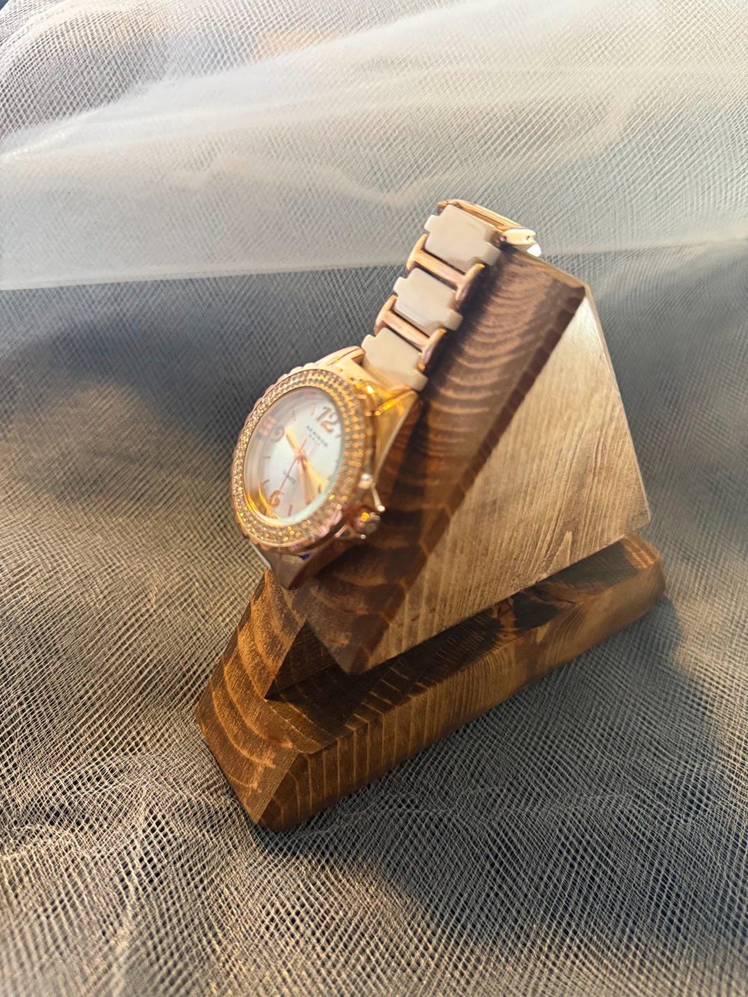 Rustic Wood Pyramid Stand - Phone Watch Bracelet Holder - Etsy
