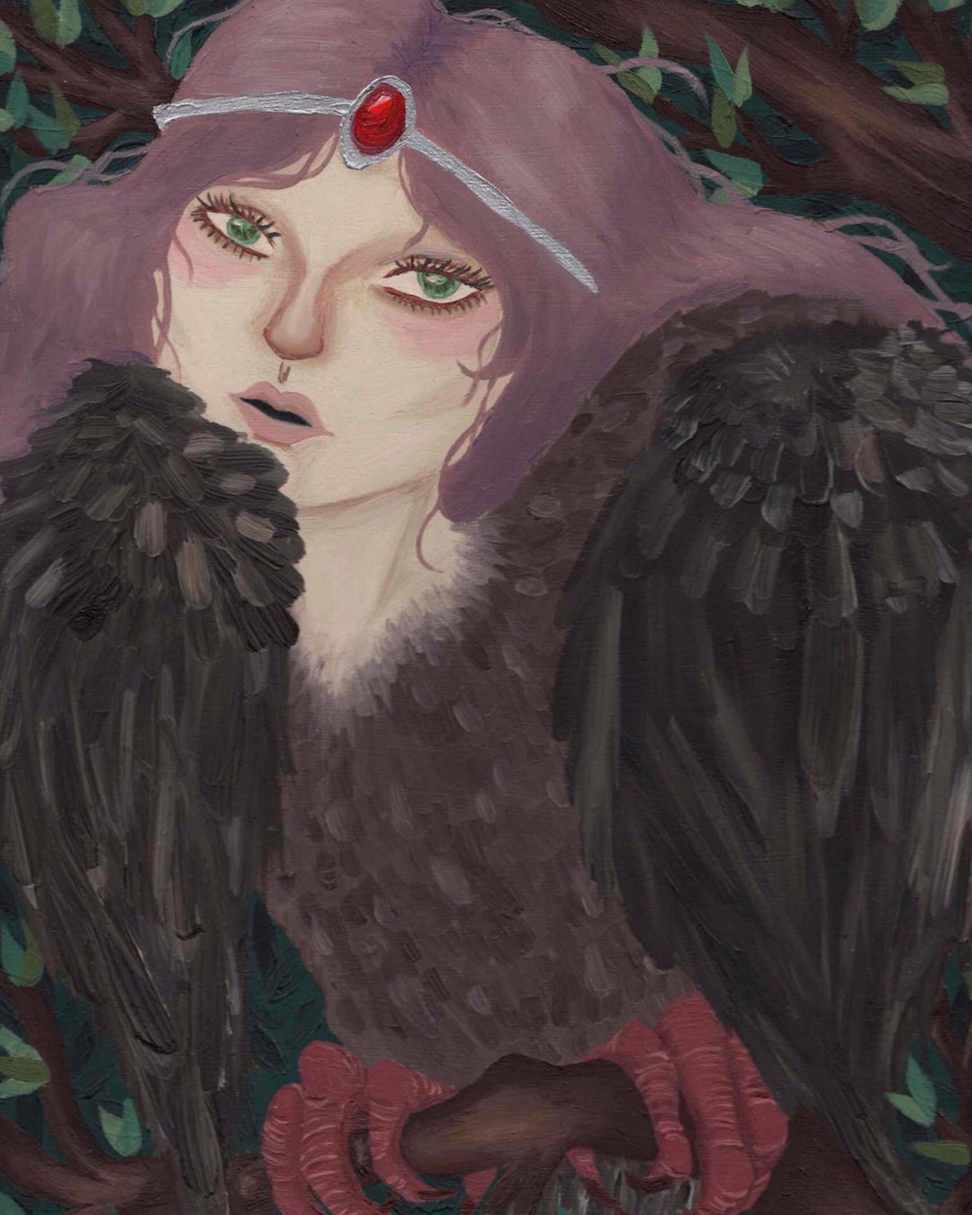 Sirin Art Print - Slavic Mythology-inspired Illustration of Mystical ...