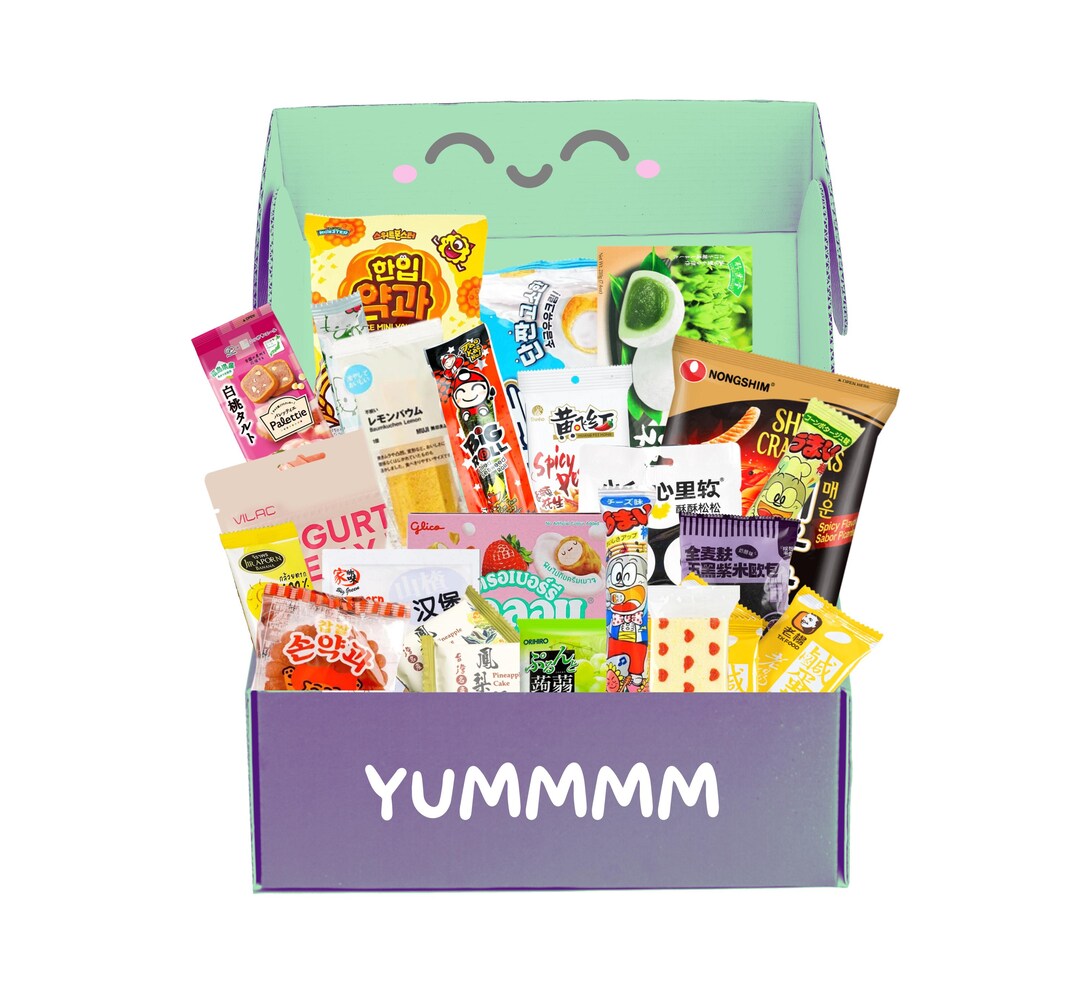 Curated Medium Asian Snack Box Sample Size Asian Japanese Snack Boxes ...
