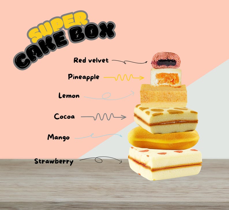 Curated Asian Cake Box Japanese Snack Box Cake Pack Gift Snacks Food ...