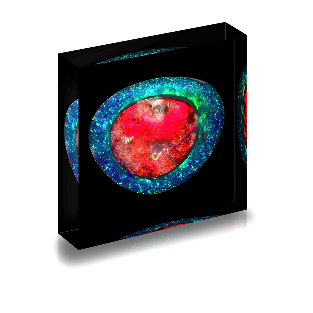 Giclee Print of “flame Queen” Opal Displayed in Acrylic Block - Etsy