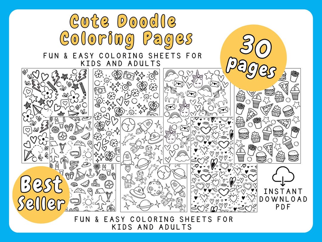 Doodle Coloring Pages Printable – 30 Fun Coloring Sheets for Kids ...