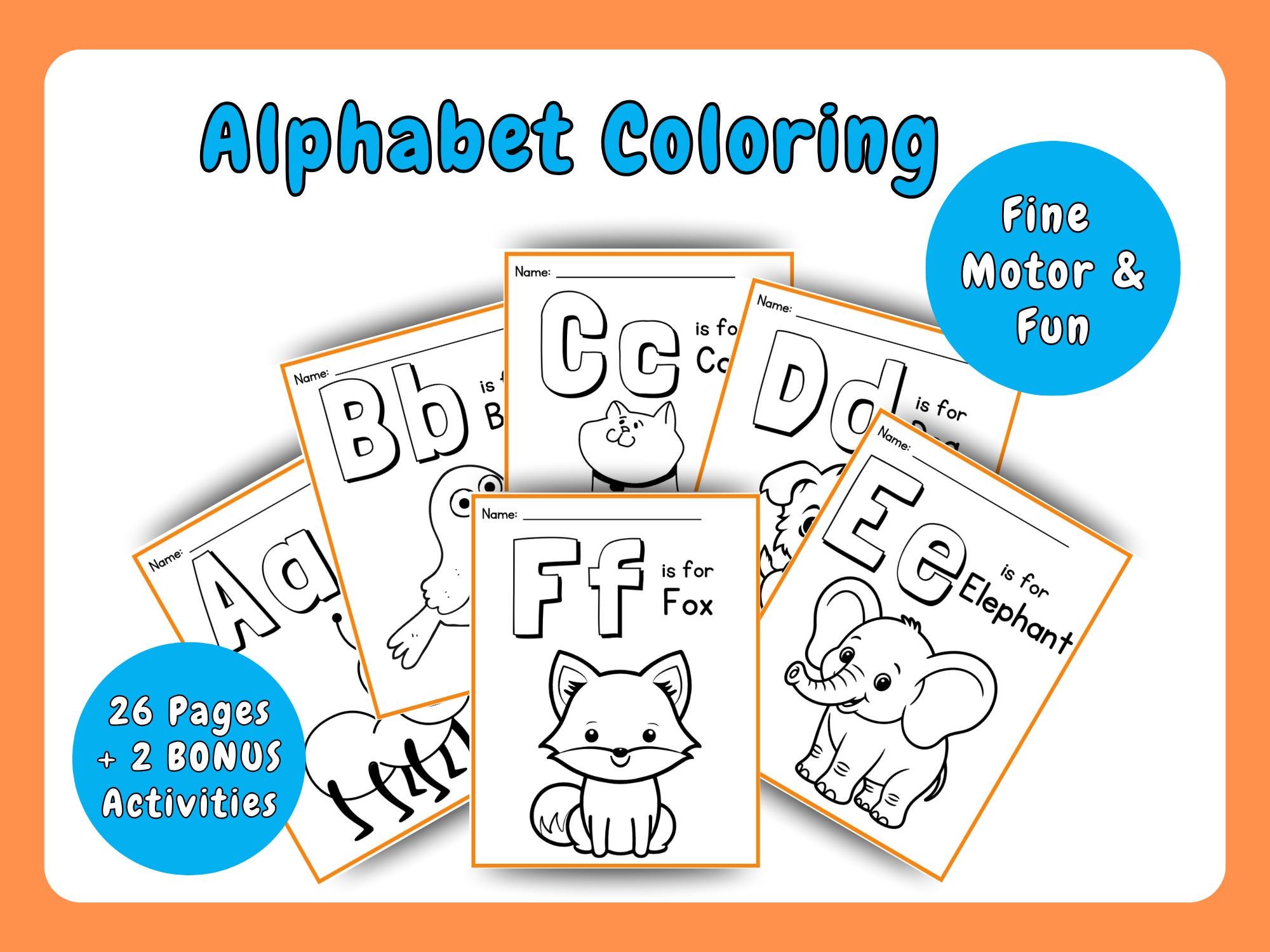 Alphabet Coloring Worksheets A-Z | ABC Letter Coloring Pages ...