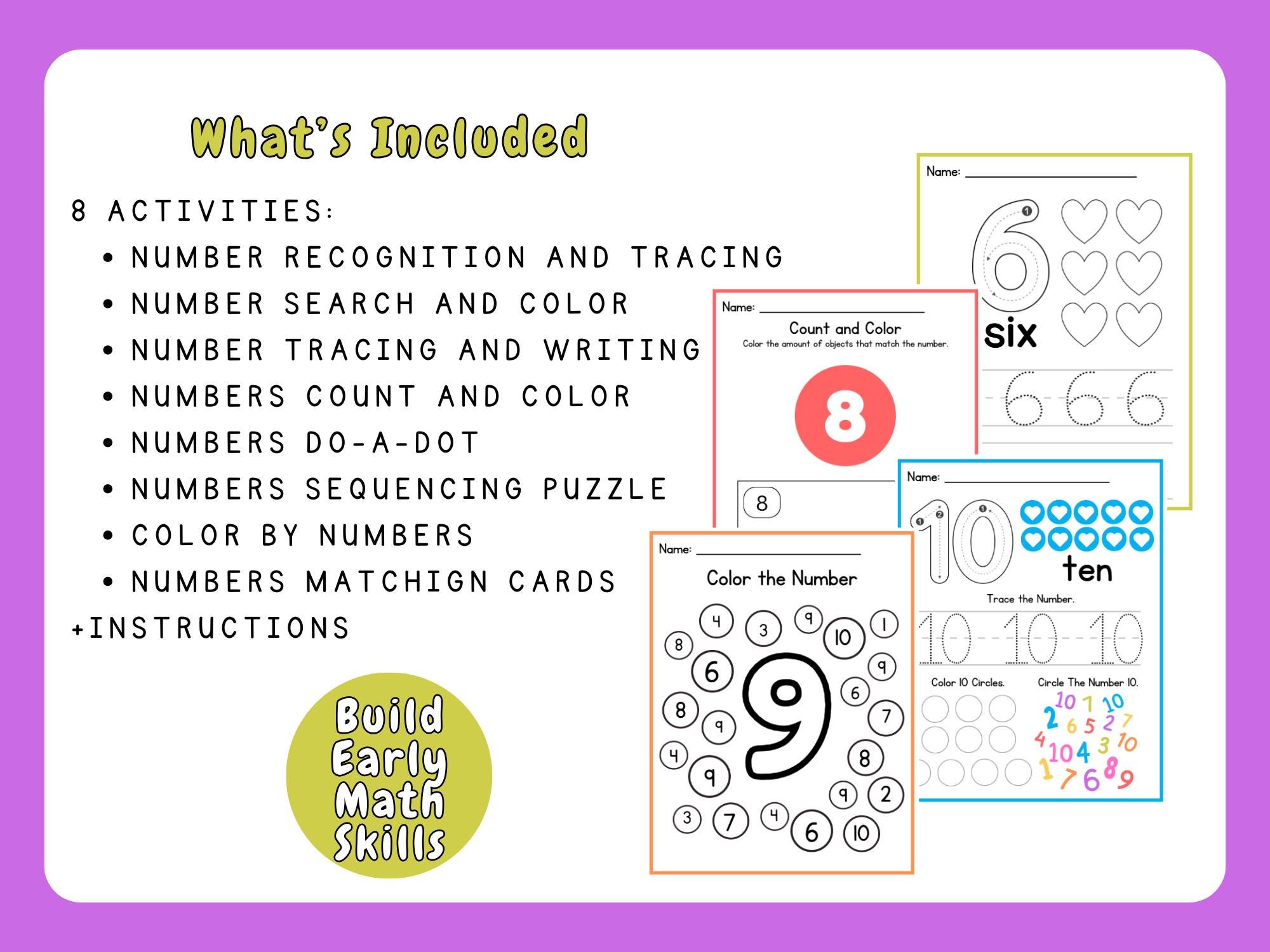 Numbers 1-10 Learning Pack PDF | Preschool & Kindergarten Math ...