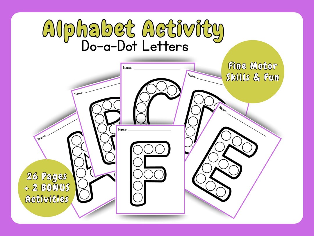 Do-a-dot Alphabet Worksheets A-Z | Dot Marker Letter Recognition ...
