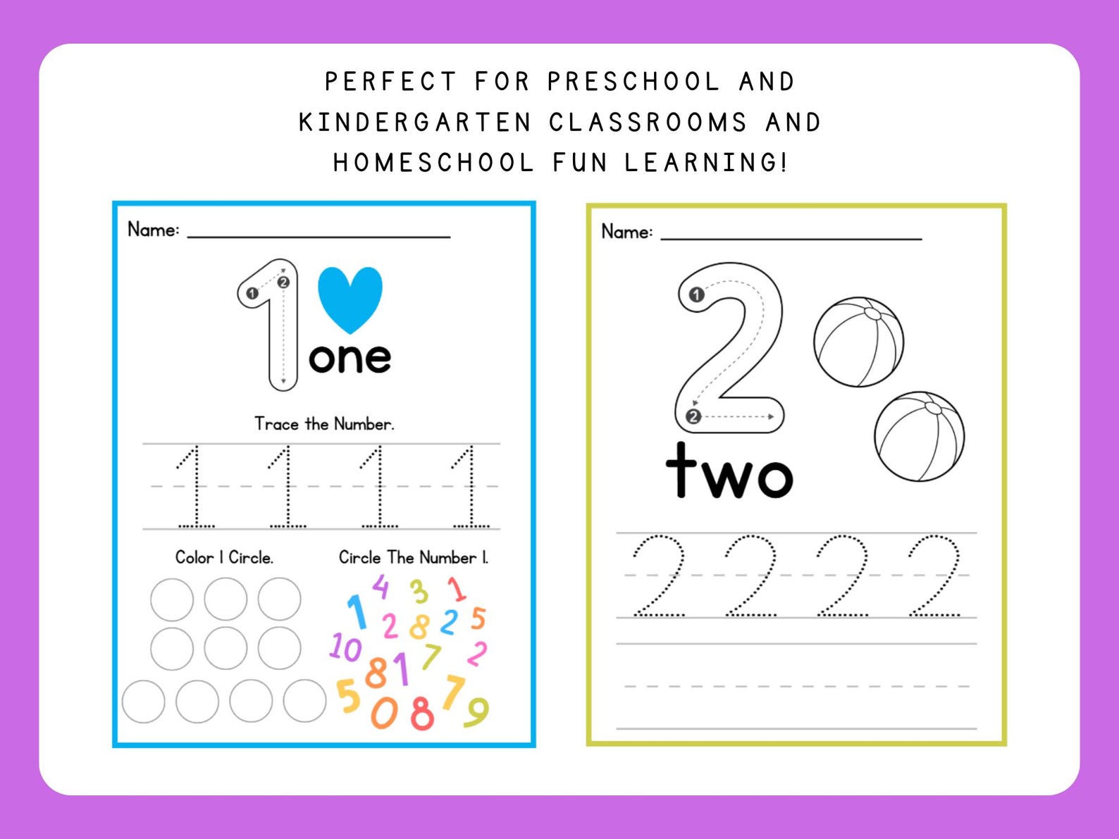 Preschool & Kindergarten Numbers 1–10 Learning Bundle | Early Math ...
