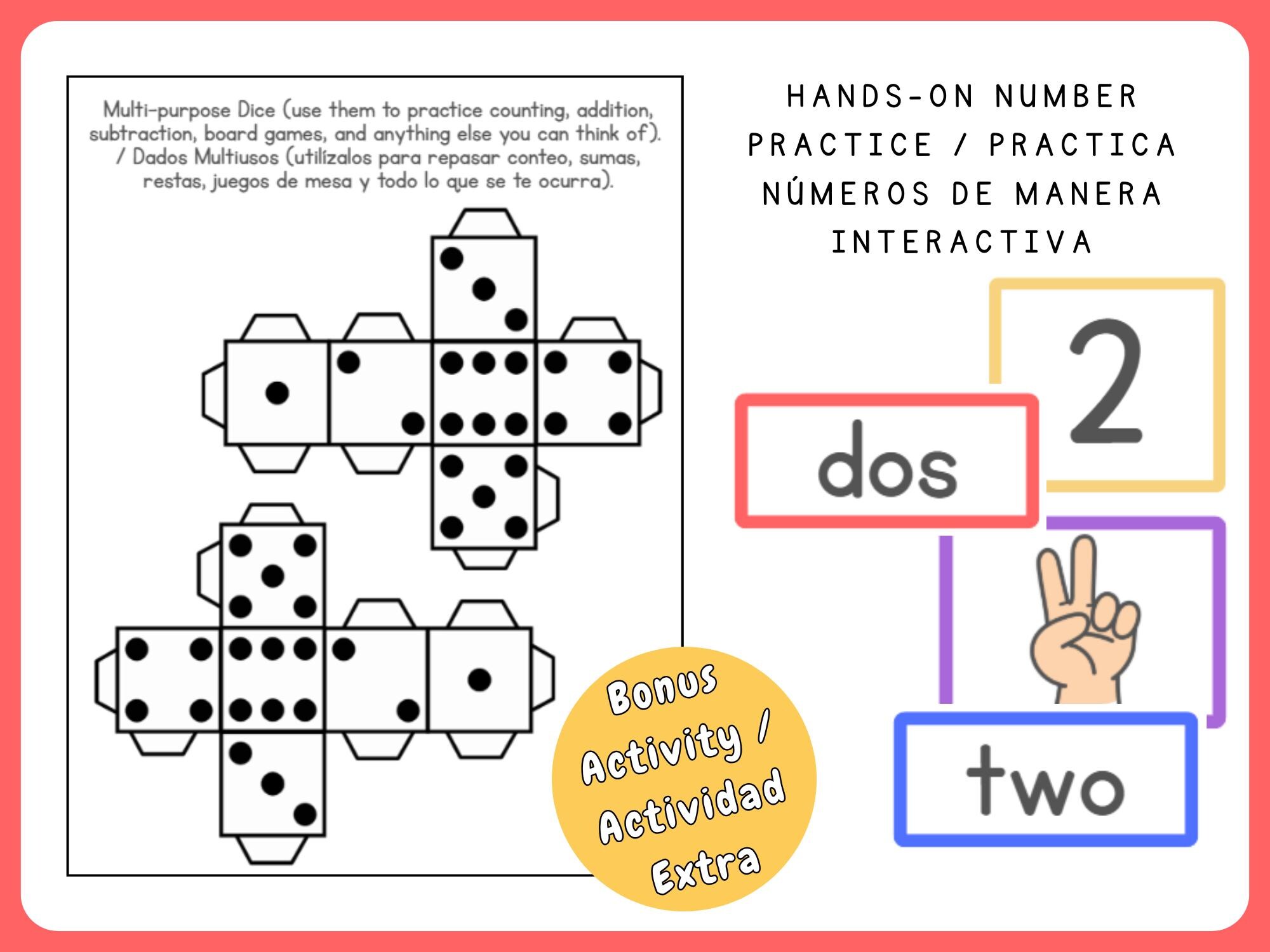Bilingual Number Flash Cards 1–10 | English Spanish Numbers Printable ...