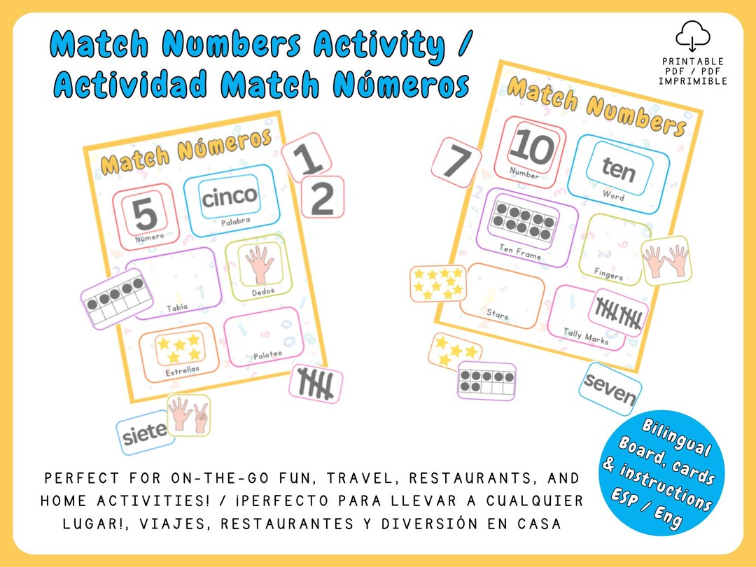 Number Matching Activity | Numbers 1-10 | Toddler Learning Printable ...
