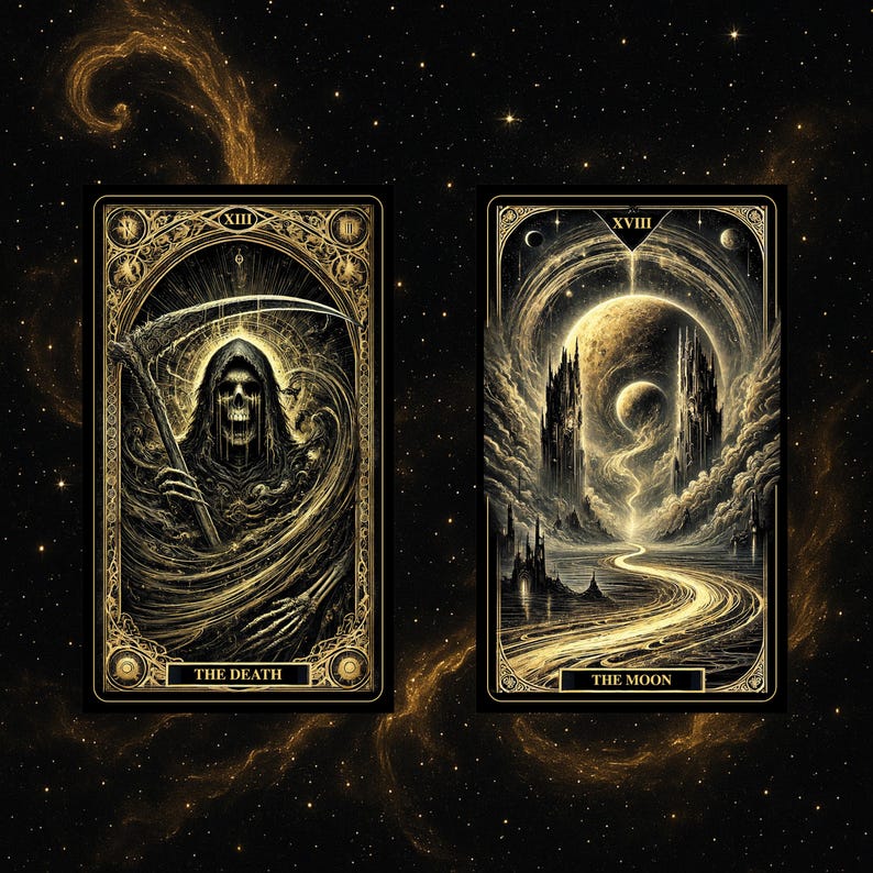 Golden Shadow Tarot Deck – 78 Gold-on-black Cards for Shadow Work ...