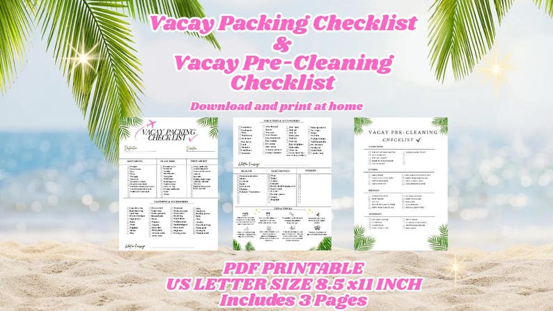 Vacation Packing Check List - Etsy