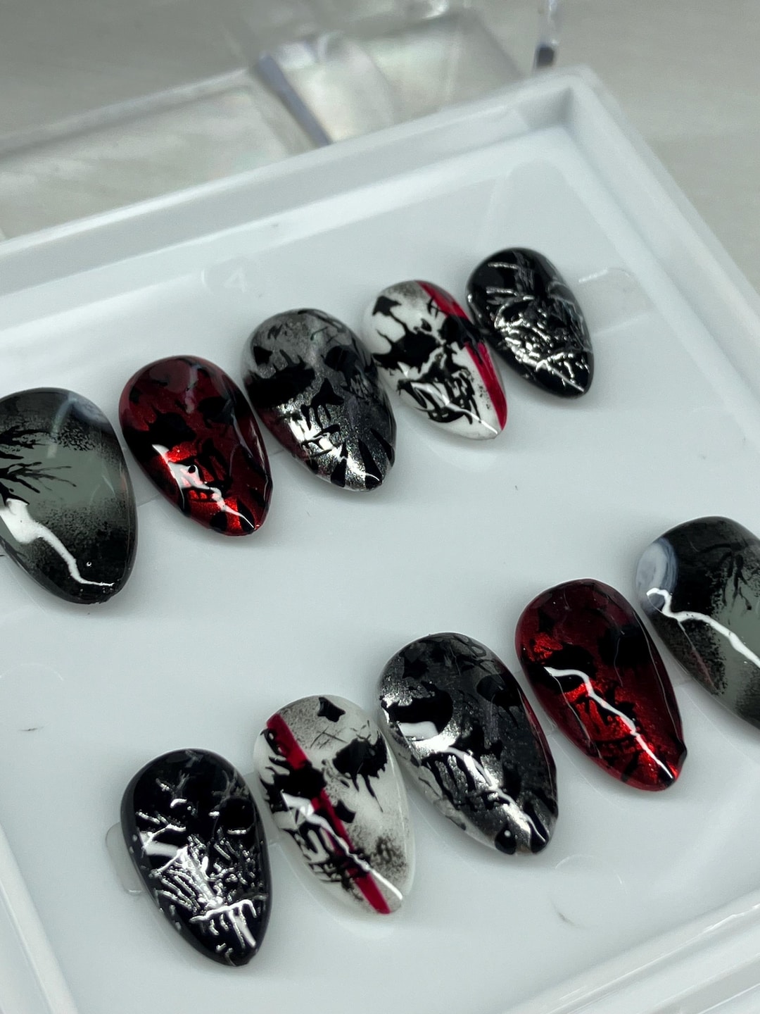 Devils Night Inspired Press on Nails, Application Pack Included - Etsy