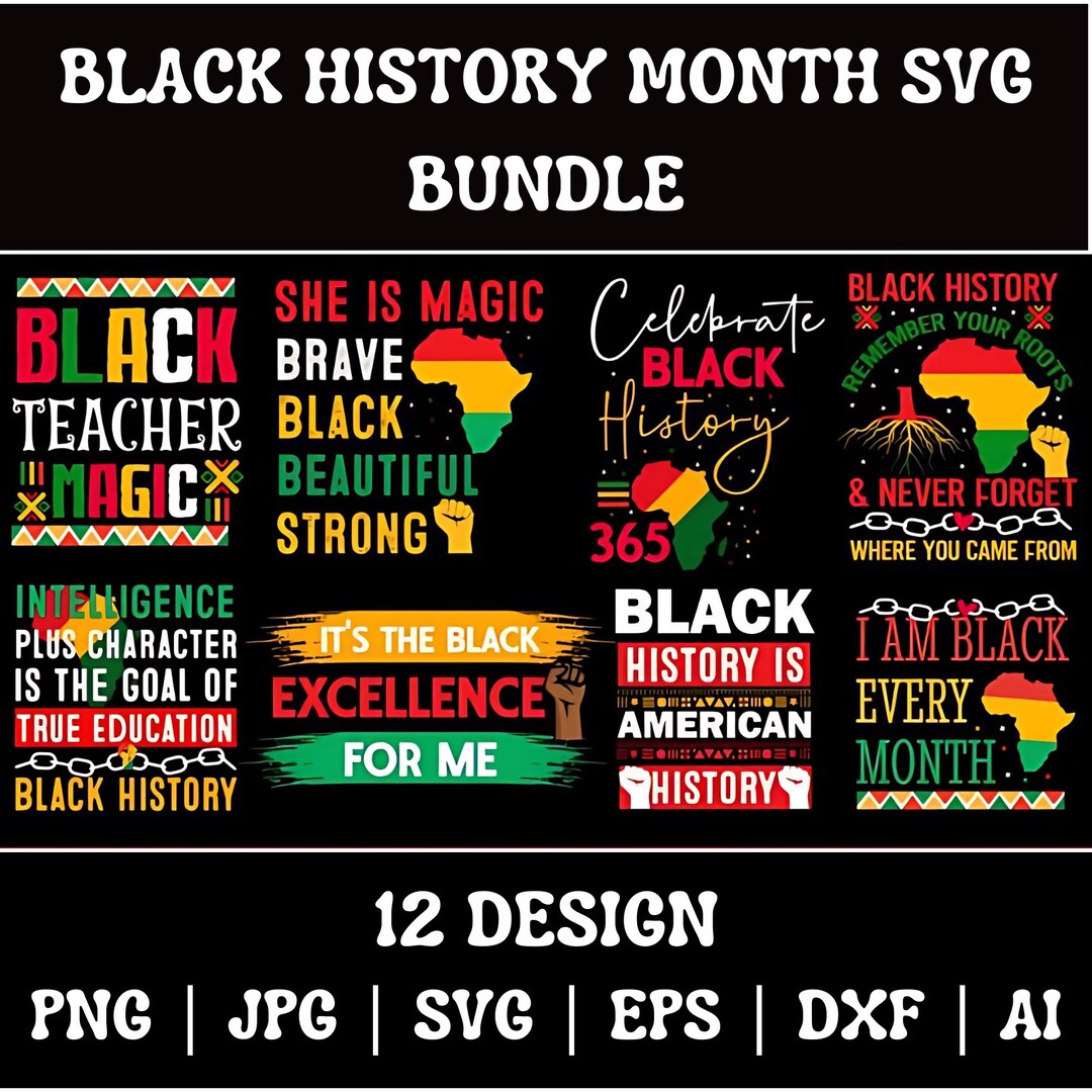 Black History Month Bundle Png, Black History Png, I Am Black History ...