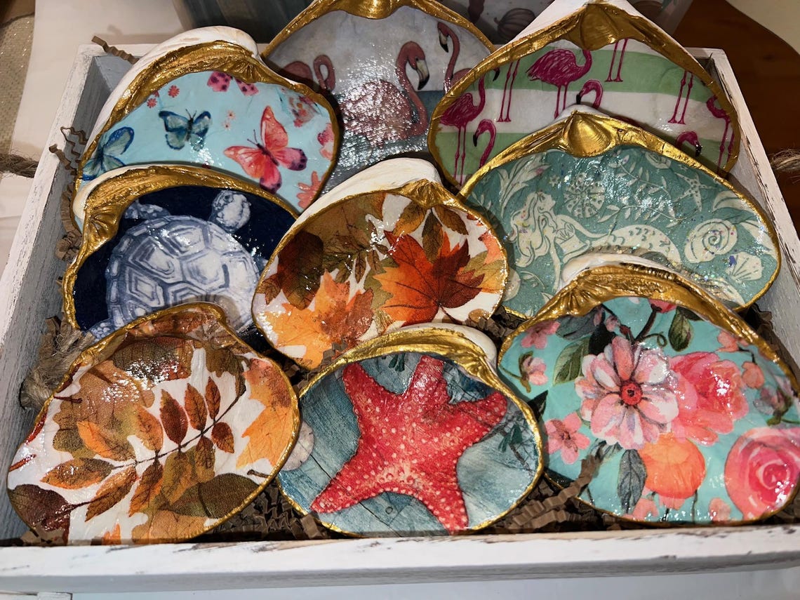 XL Clam Shell , Clam Shell Ring Dish , Trinket Dish - Etsy