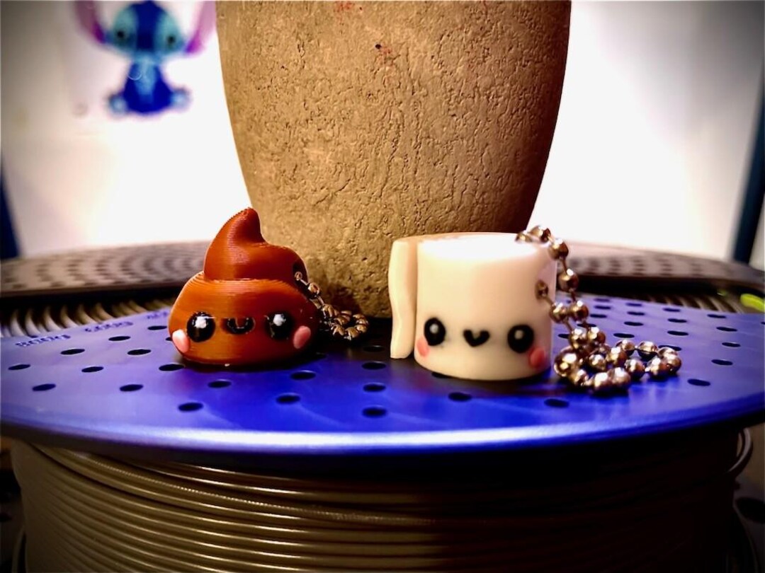 Funny 3D Printed Poop & Toilet Paper Keychains - Quirky Gifts, Unique ...