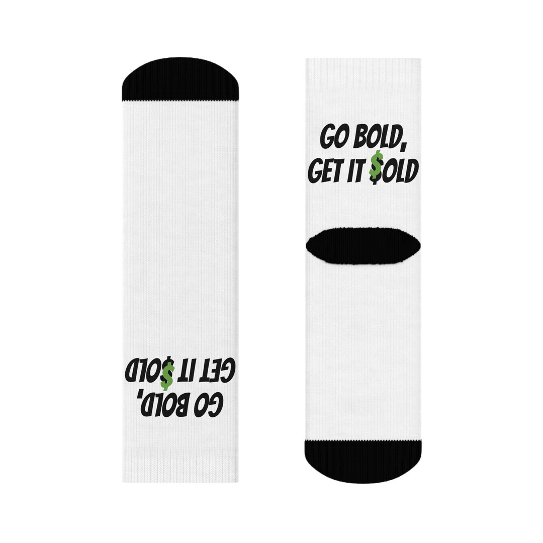 Motivational Crew Socks, "go Bold, Get It Sold", Entrepreneur Gift - Etsy