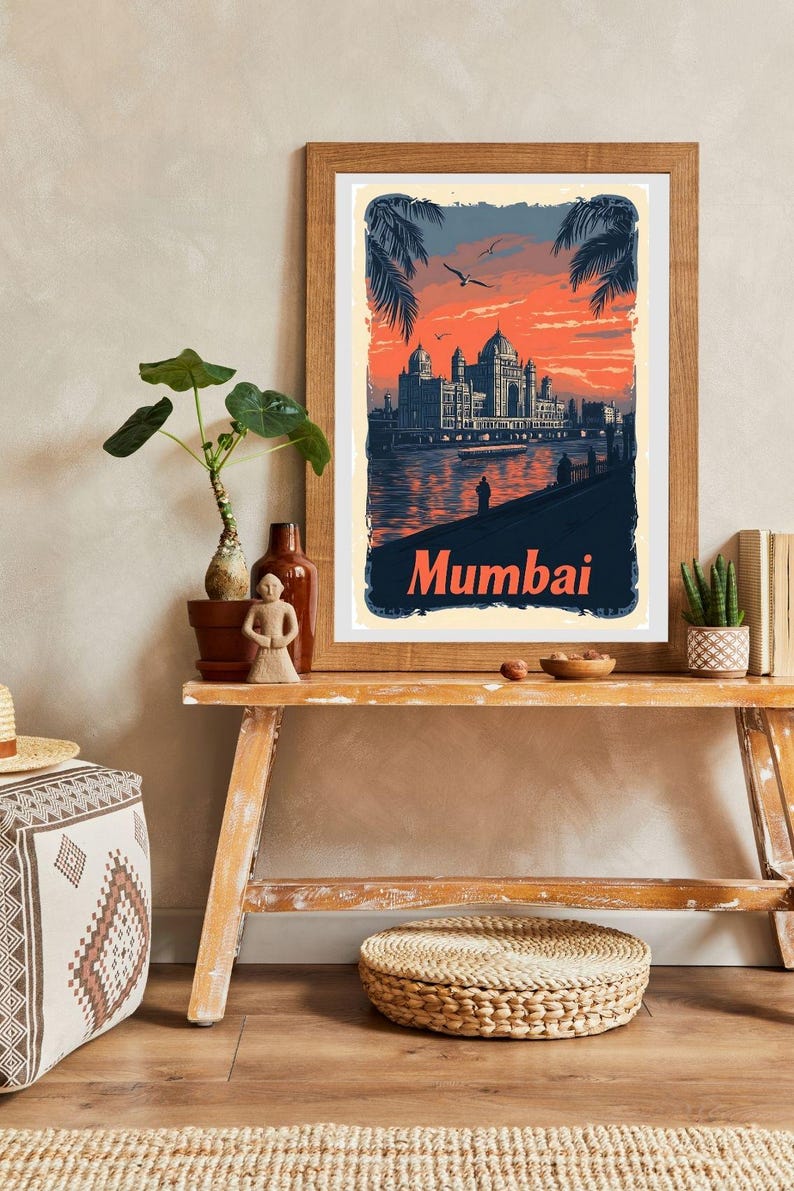Printable Digital Poster, City, Mumbai, Art Deco - Etsy