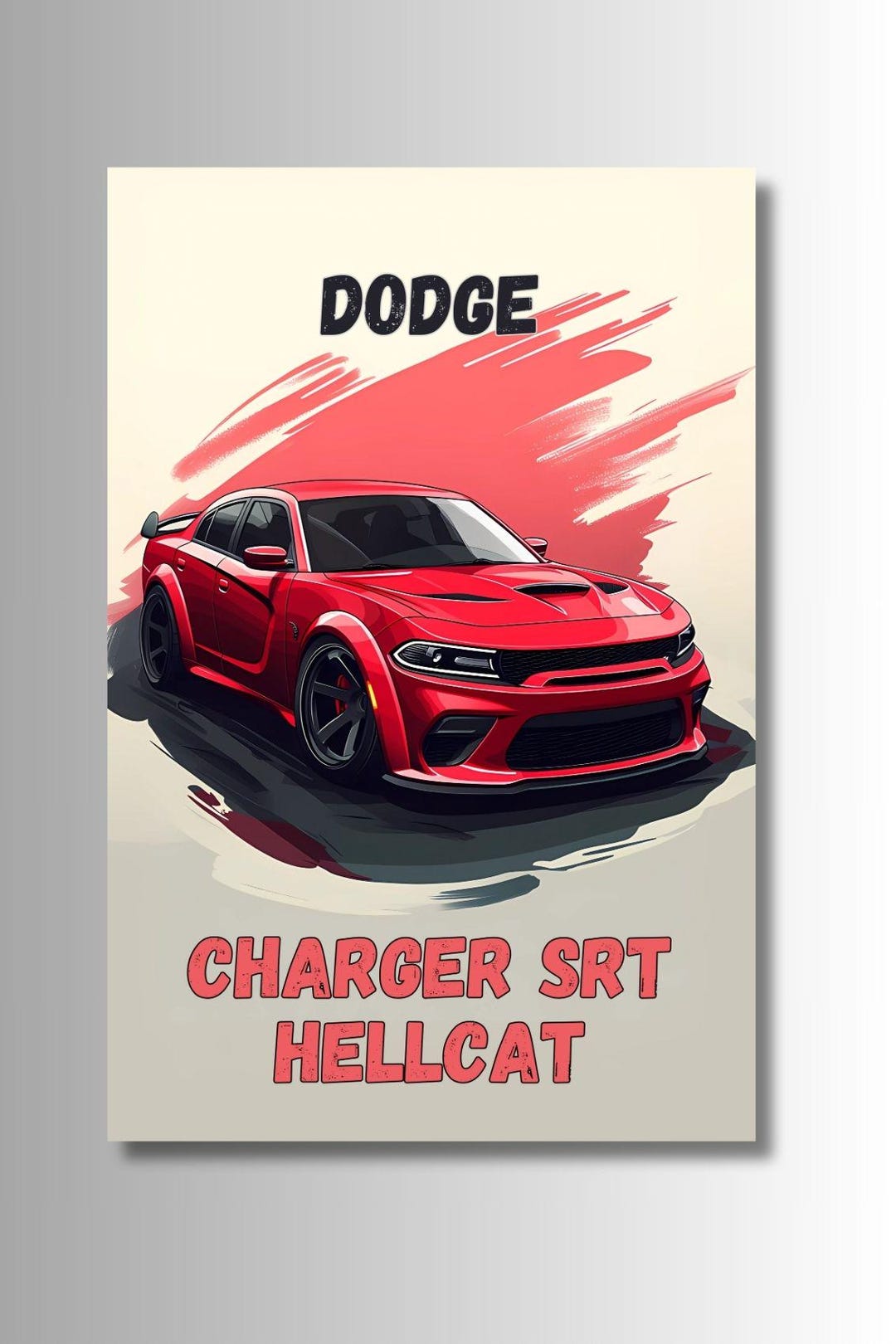 Dodge Charger SRT Hellcat, Original Wall Art Poster Decor, Digital Car ...