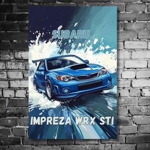 Subaru Impreza WRX Sti, Original Wall Art Poster Decor, Digital Car ...