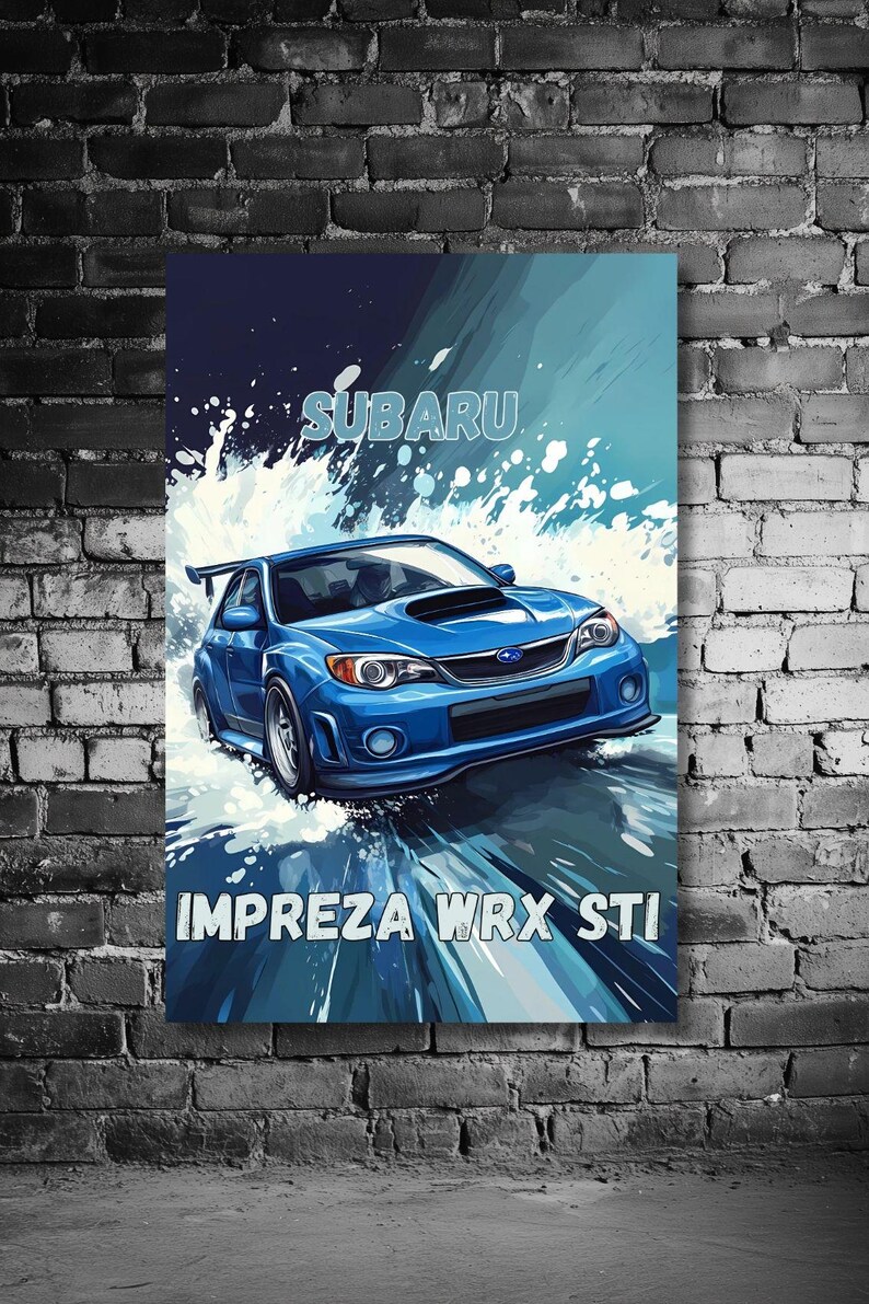 Subaru Impreza WRX Sti, Original Wall Art Poster Decor, Digital Car ...