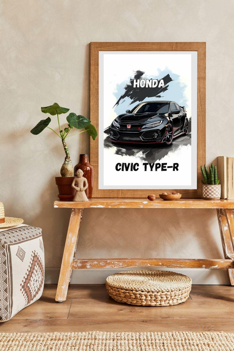 Honda Civic Type-r, Original Wall Art Poster Decor, Digital Car Poster ...