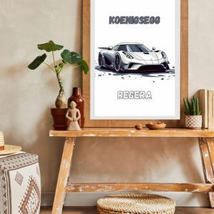 Koenigsegg Regera, Original Wall Art Poster Decor, Digital Car Poster ...