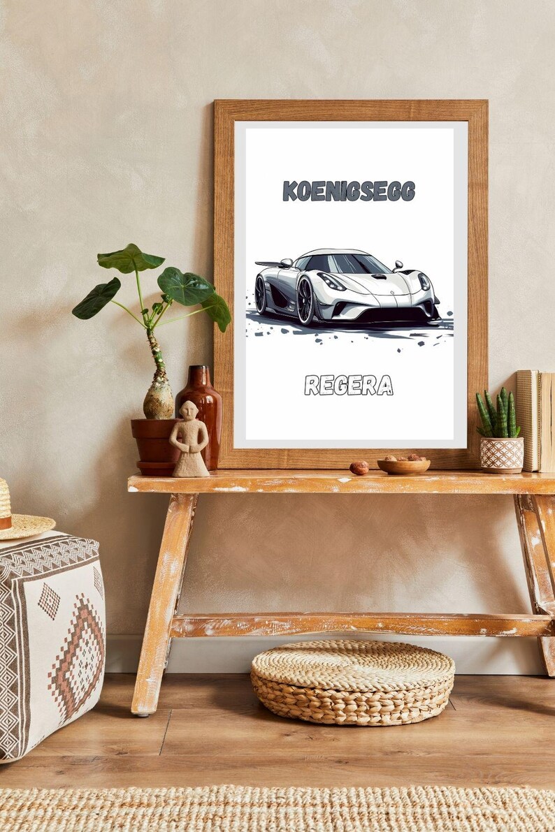 Koenigsegg Regera, Original Wall Art Poster Decor, Digital Car Poster ...