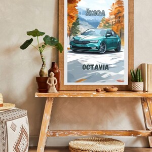 Skoda Octavia, Original Wall Art Poster Decor, Digital Car Poster - Etsy