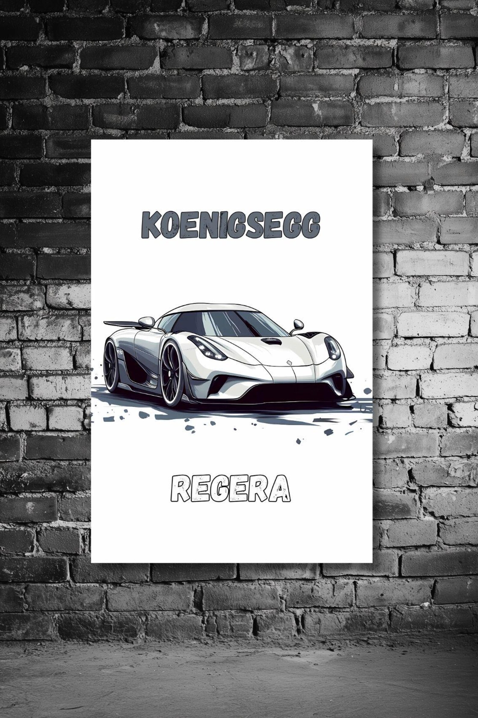 Koenigsegg Regera, Original Wall Art Poster Decor, Digital Car Poster ...